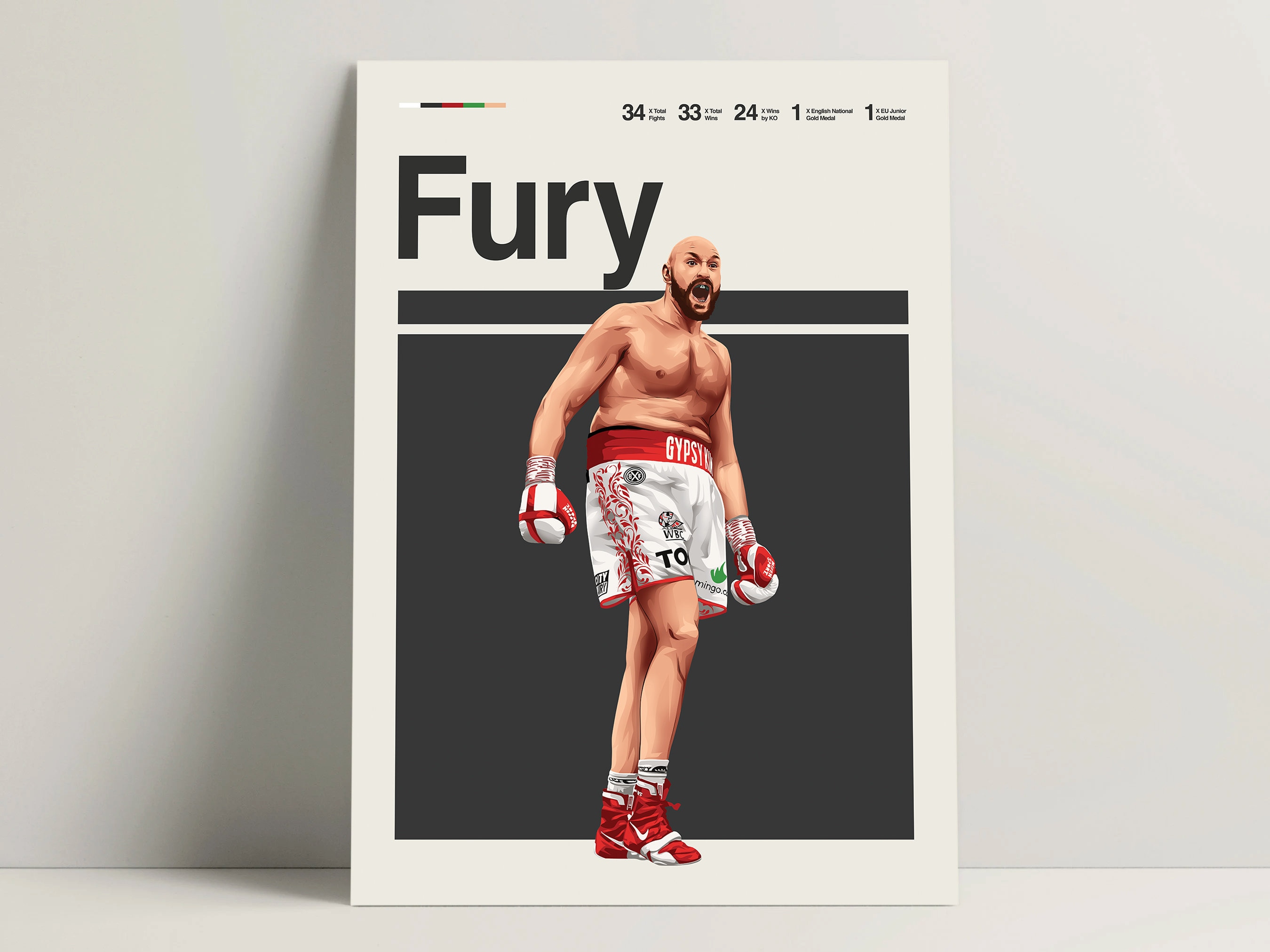 Tyson Fury Poster, Boxing Poster, Modern Boxing Print, Minimalist ...