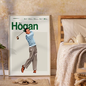 Ben Hogan Poster, Golf Poster, Modern Golf Print, Minimalist Golf Wall ...