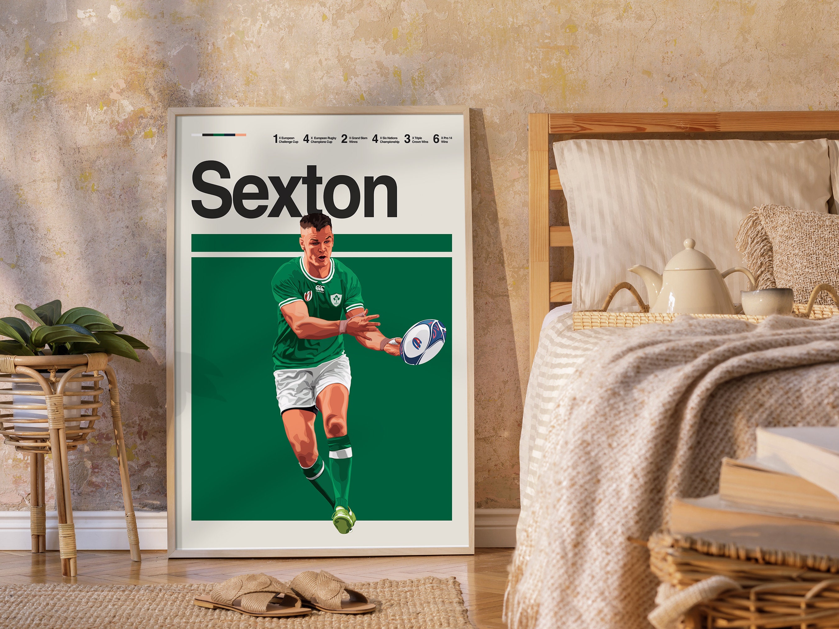 Johnny Sexton Poster, Rugby Poster, Modern Irish Rugby Print ...