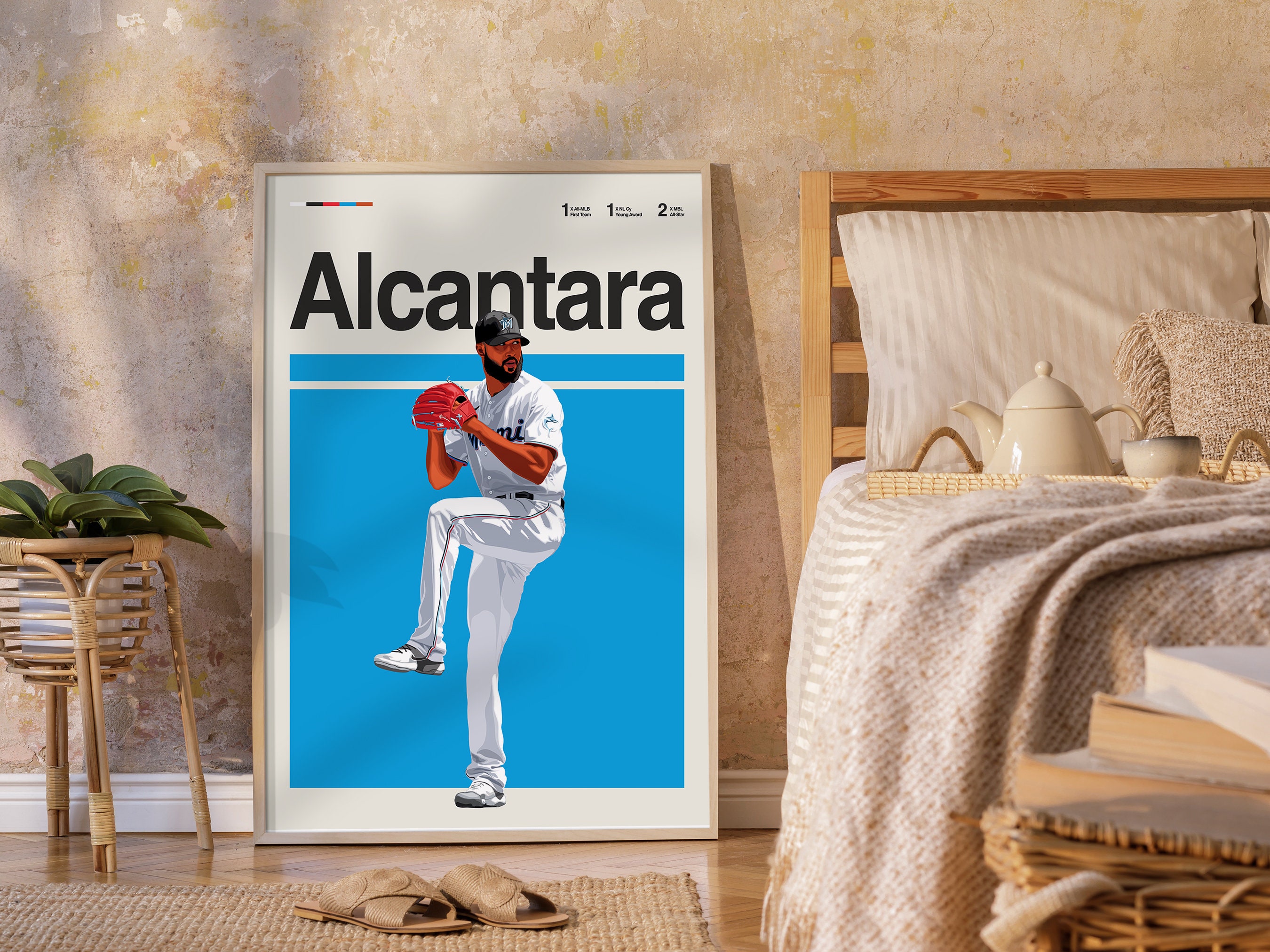 Sandy Alcantara Poster, Baseball Poster, MBL Baseball Print, Baseball ...