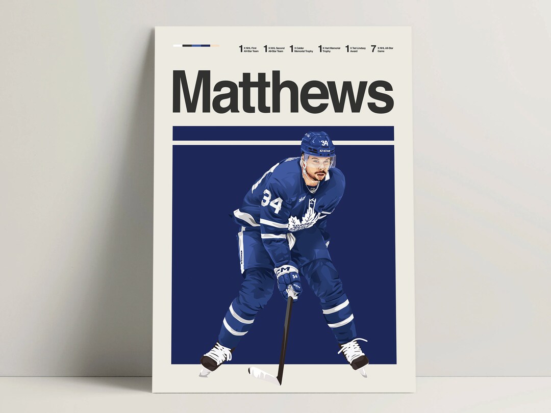 Auston Matthews Poster, Hockey Poster, Modern Hockey Print, Minimalist ...