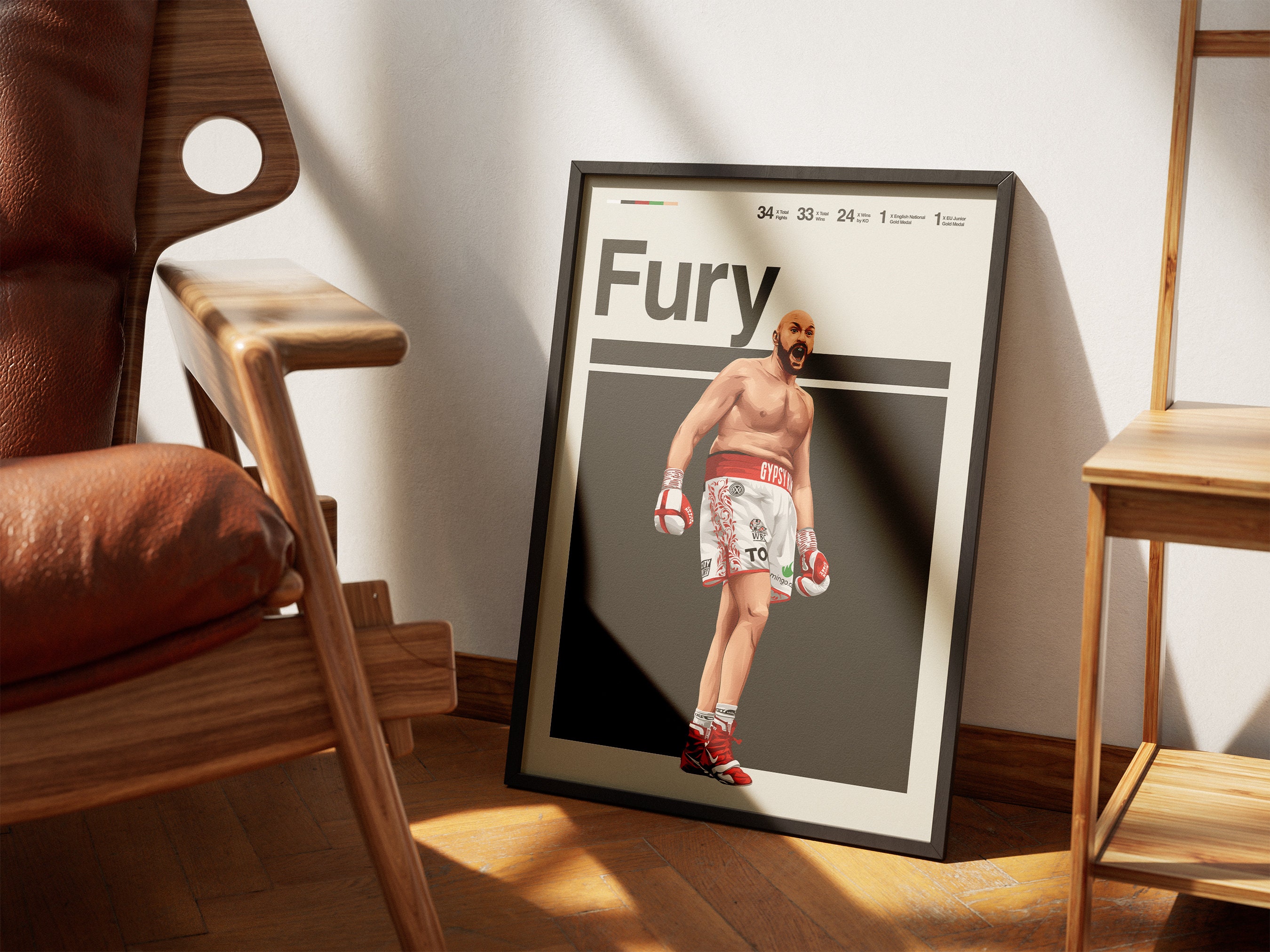 Tyson Fury Poster, Boxing Poster, Modern Boxing Print, Minimalist ...