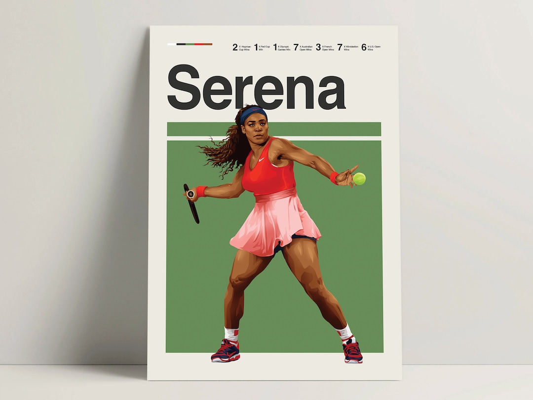 Serena Williams Poster, Tennis Poster, Modern Tennis Print, Minimalist ...