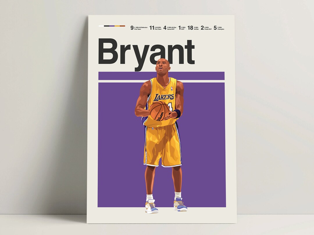 Kobe Bryant Poster, Basketball Poster, NBA Basketball Print, Basketball ...