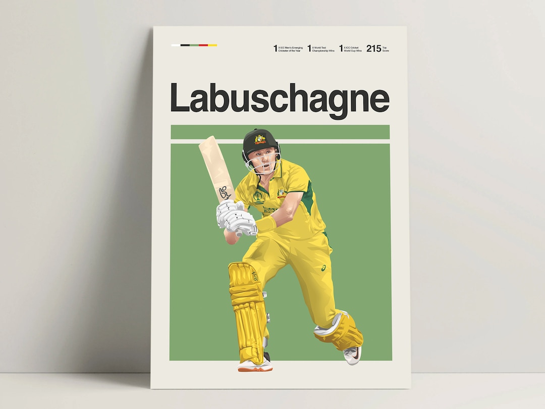 Marnus Labuschagne Poster Cricket Poster Australia Cricket Team Wall ...