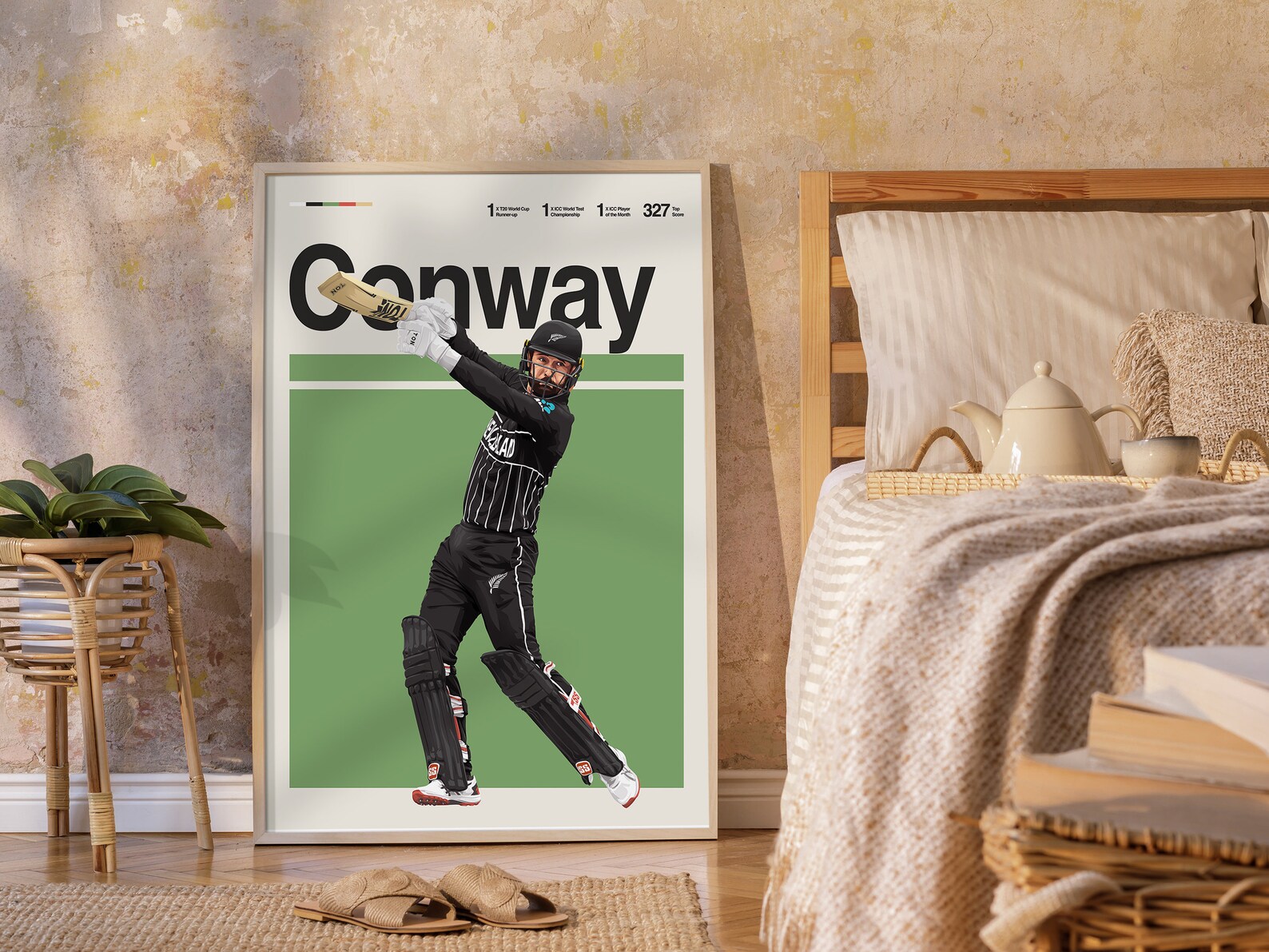 Devon Conway Poster, Cricket Poster, New Zealand Cricket Team Wall Art ...