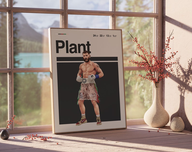 Caleb Plant Poster, Boxing Poster, Modern Boxing Print, Minimalist ...