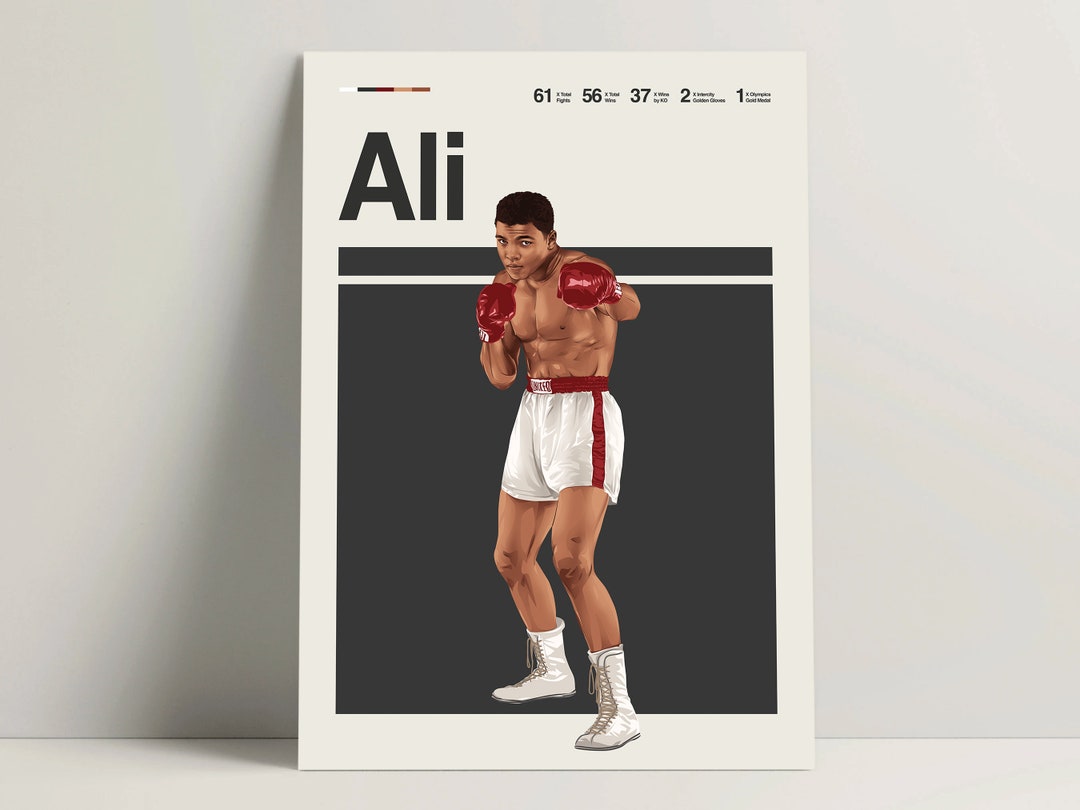 Muhammad Ali Poster, Boxing Poster, Modern Boxing Print, Minimalist ...