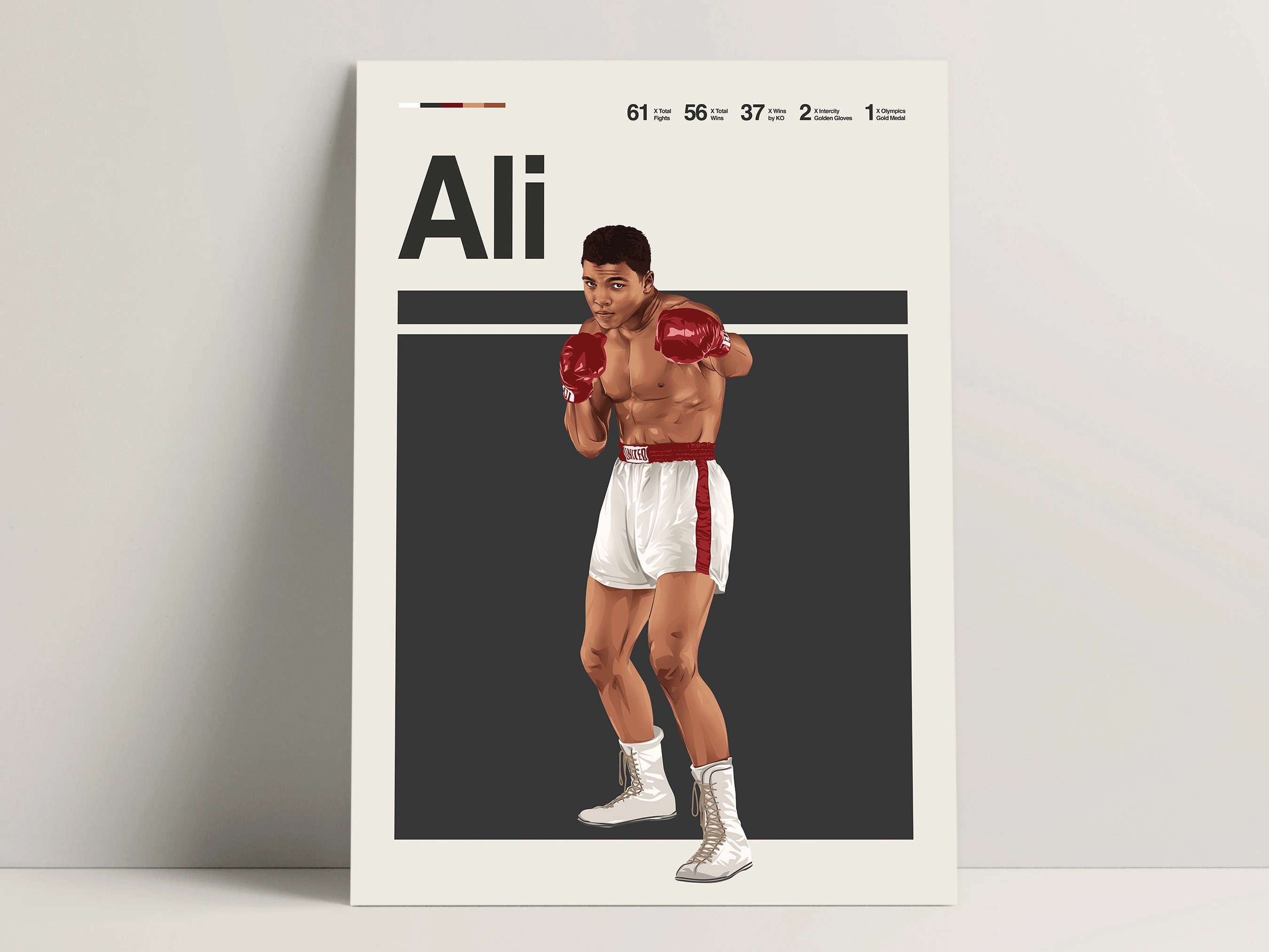Muhammad Ali Poster, Boxing Poster, Modern Boxing Print, Minimalist ...