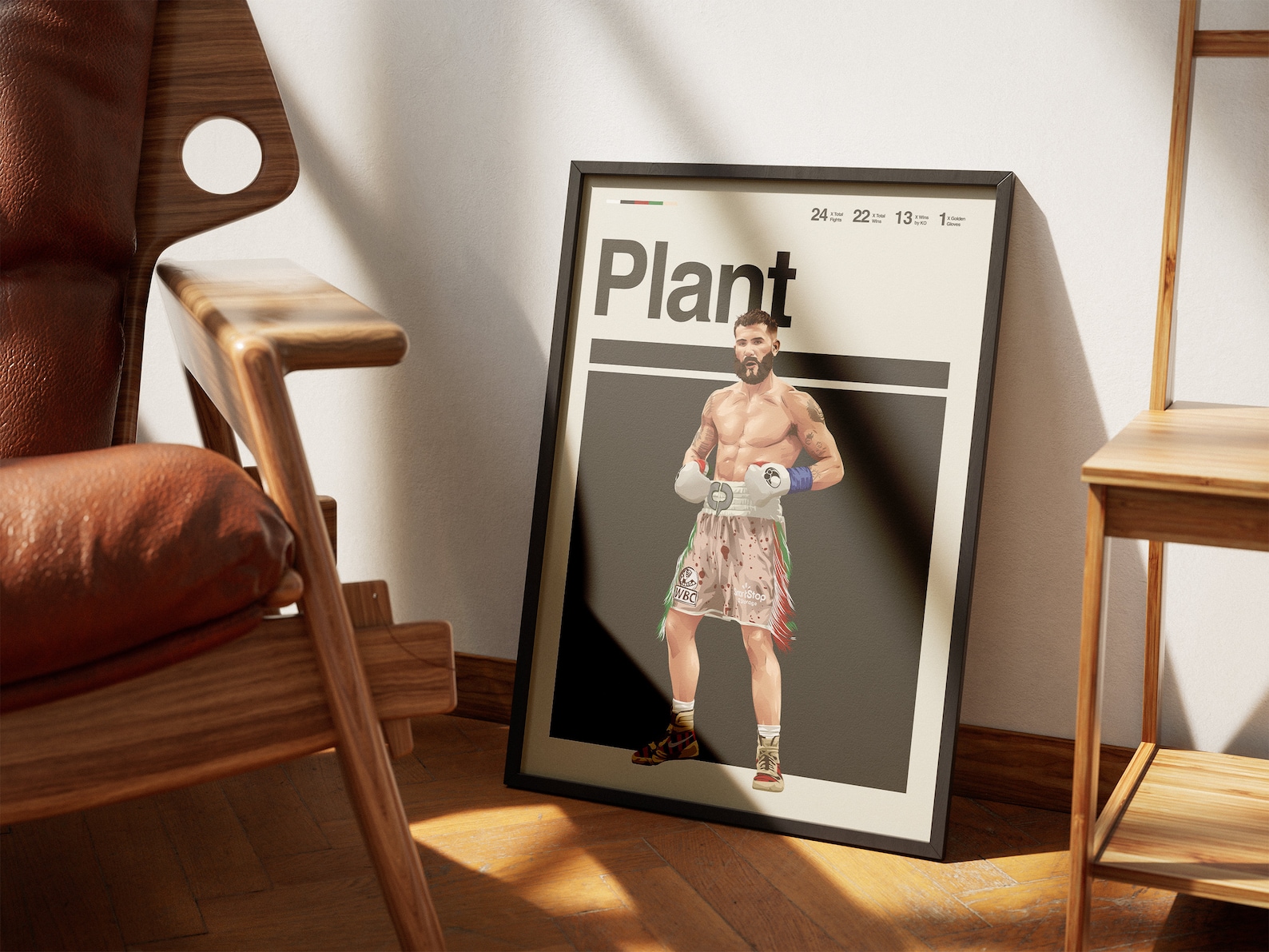 Caleb Plant Poster, Boxing Poster, Modern Boxing Print, Minimalist ...