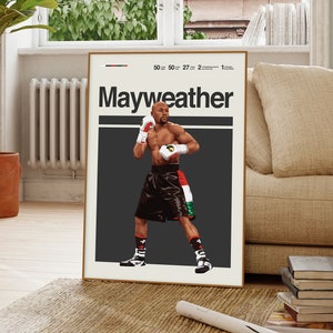 Floyd Mayweather Poster, Boxing Poster, Modern Boxing Print, Minimalist ...