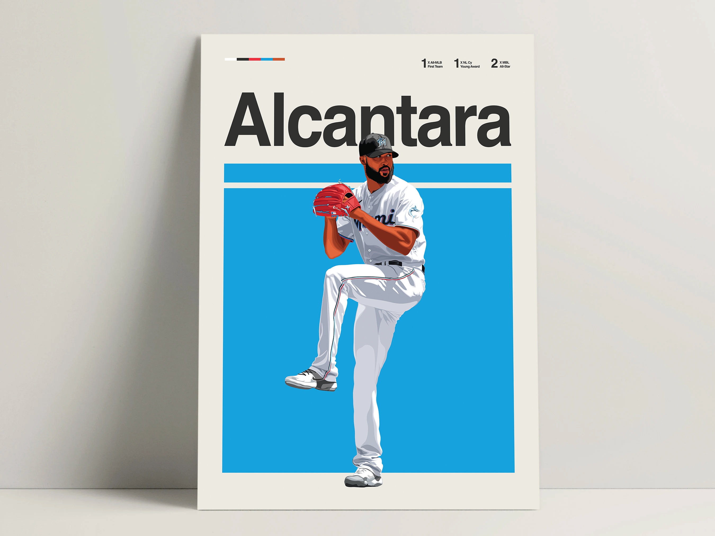Sandy Alcantara Poster, Baseball Poster, MBL Baseball Print, Baseball ...