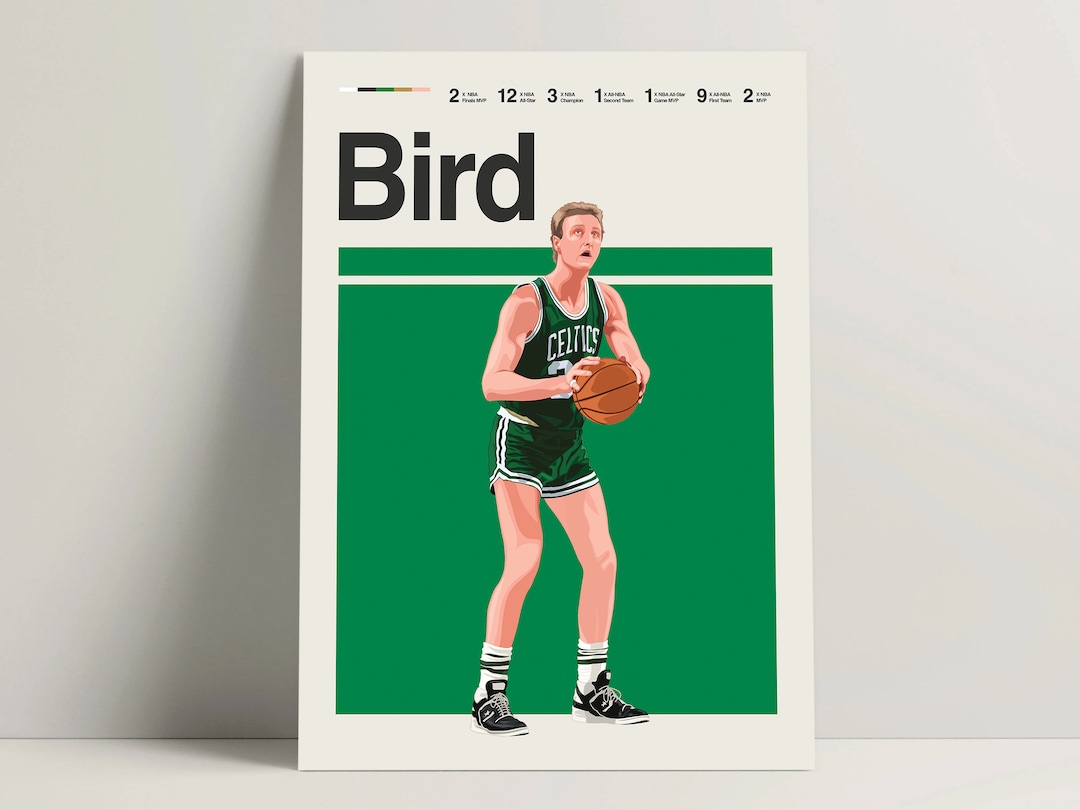 Larry Bird Poster, Basketball Poster, NBA Basketball Print, Basketball ...