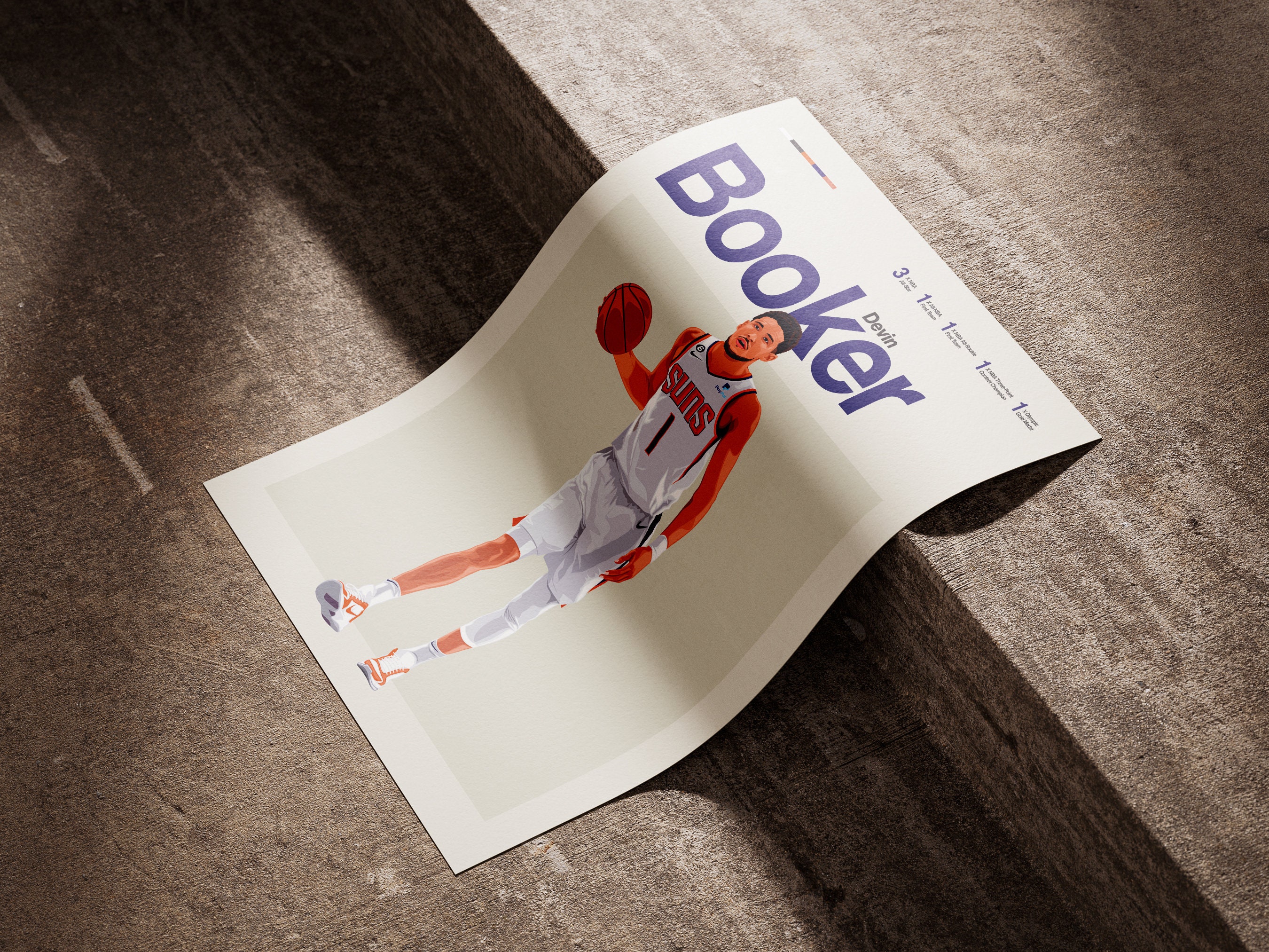 Devin Booker Poster, Basketball Poster, NBA Basketball Print ...