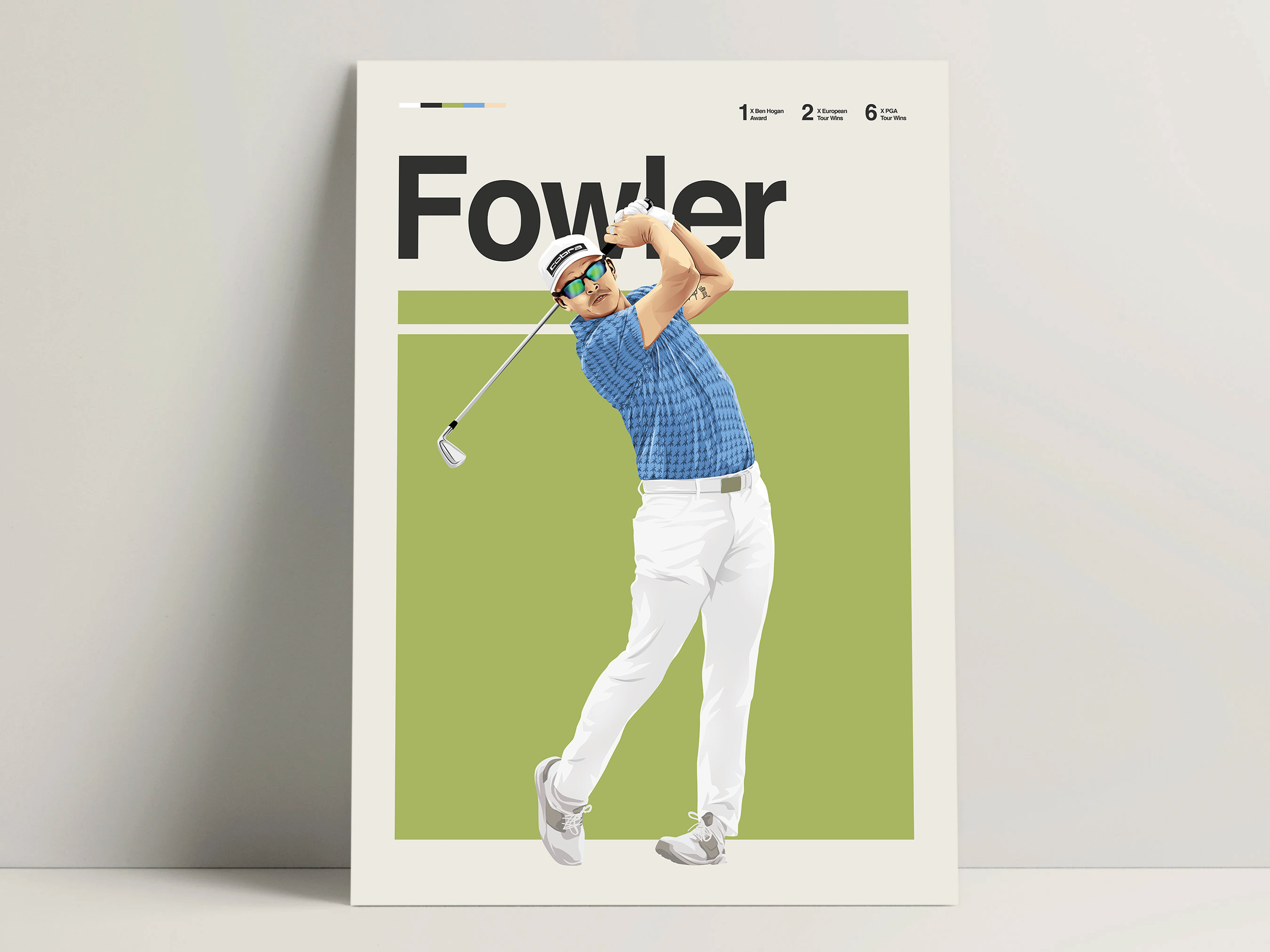 Rickie Fowler Poster, Golf Poster Download, Modern Golf Print ...