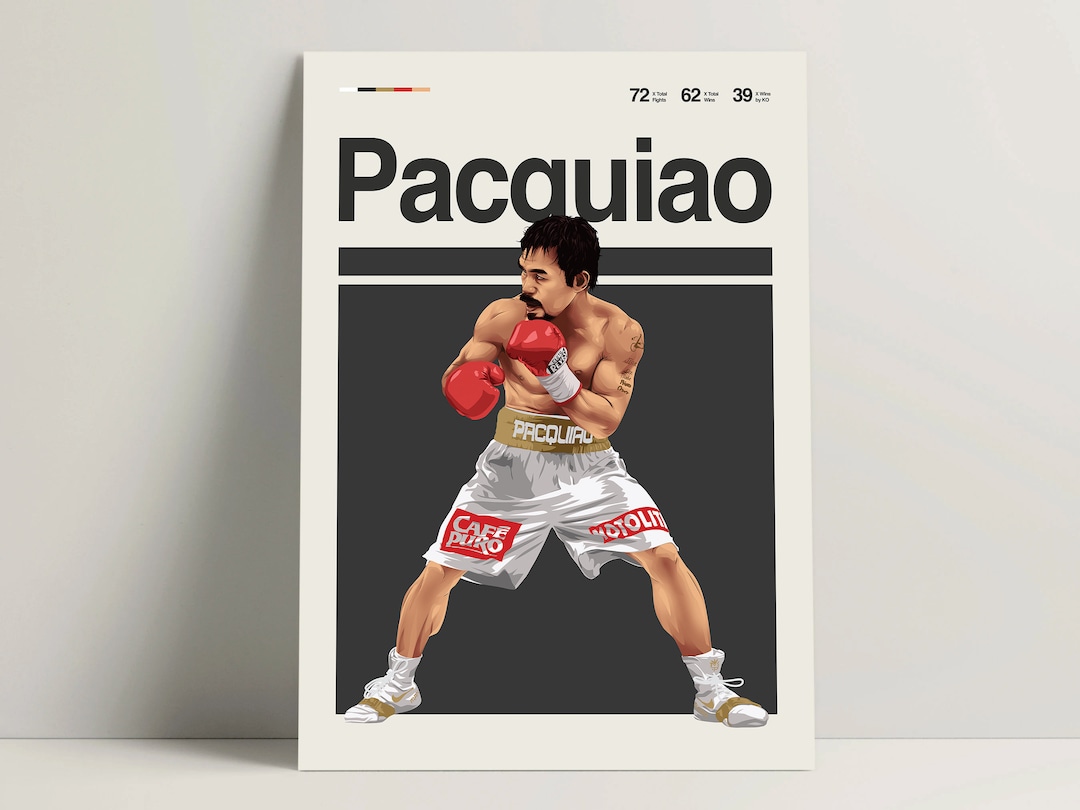Manny Pacquiao Poster, Boxing Poster, Modern Boxing Print, Minimalist ...
