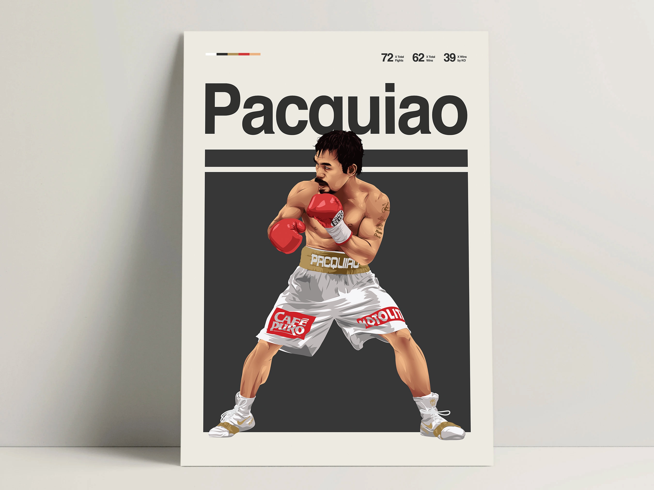 Manny Pacquiao Poster, Boxing Poster, Modern Boxing Print, Minimalist ...