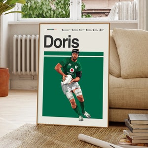 Caelan Doris Poster, Rugby Poster, Modern Irish Rugby Print, Minimalist ...
