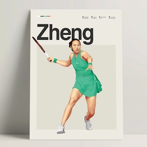 Qinwen Zheng Poster Tennis Poster Modern Tennis Print Minimalist