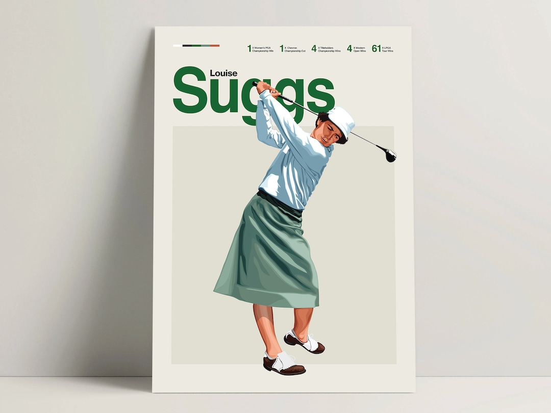 Louise Suggs Poster, Golf Poster, Modern Golf Print, Minimalist Golf ...