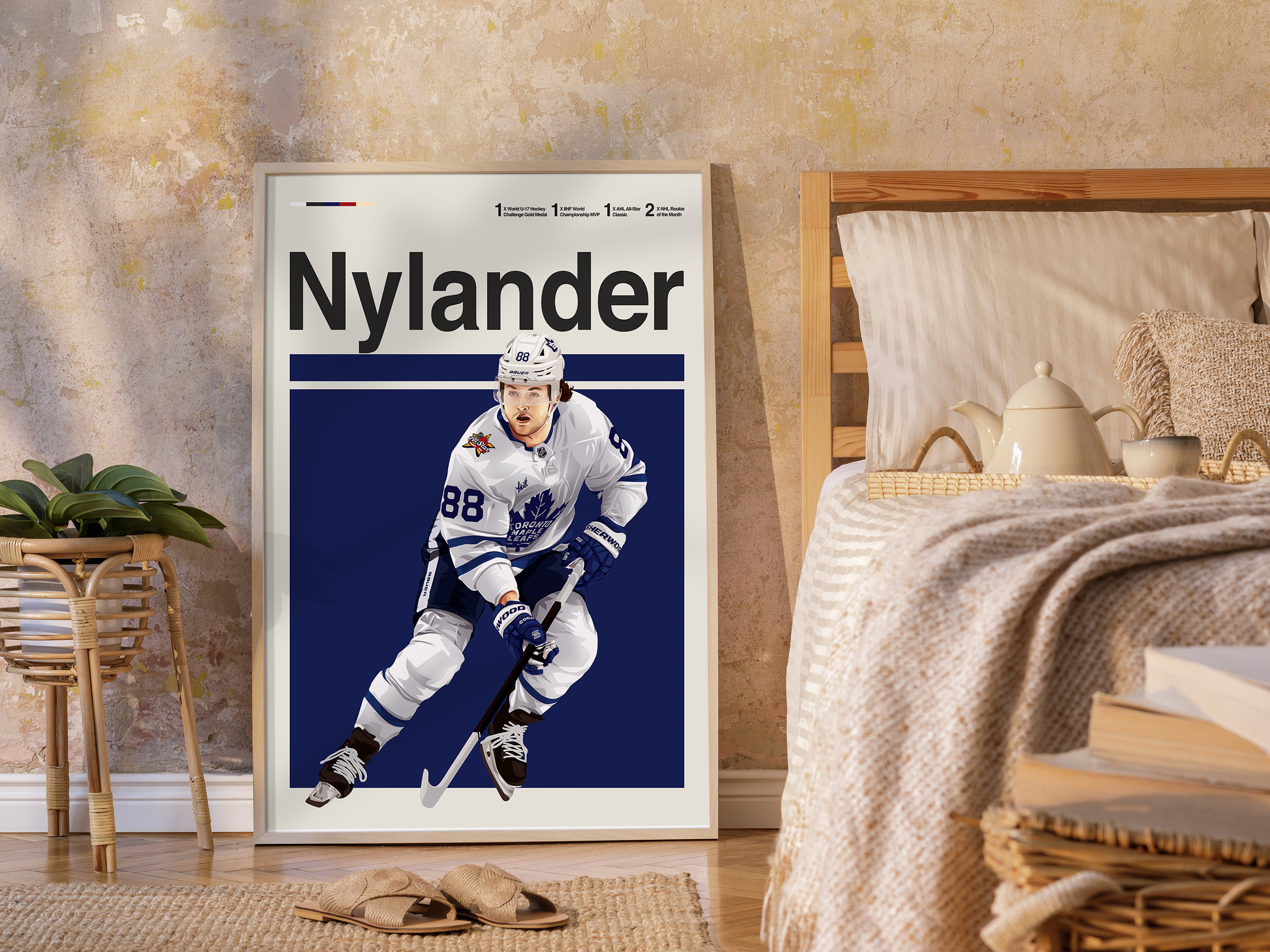 William Nylander Poster, Hockey Poster, Modern Hockey Print Minimalist ...
