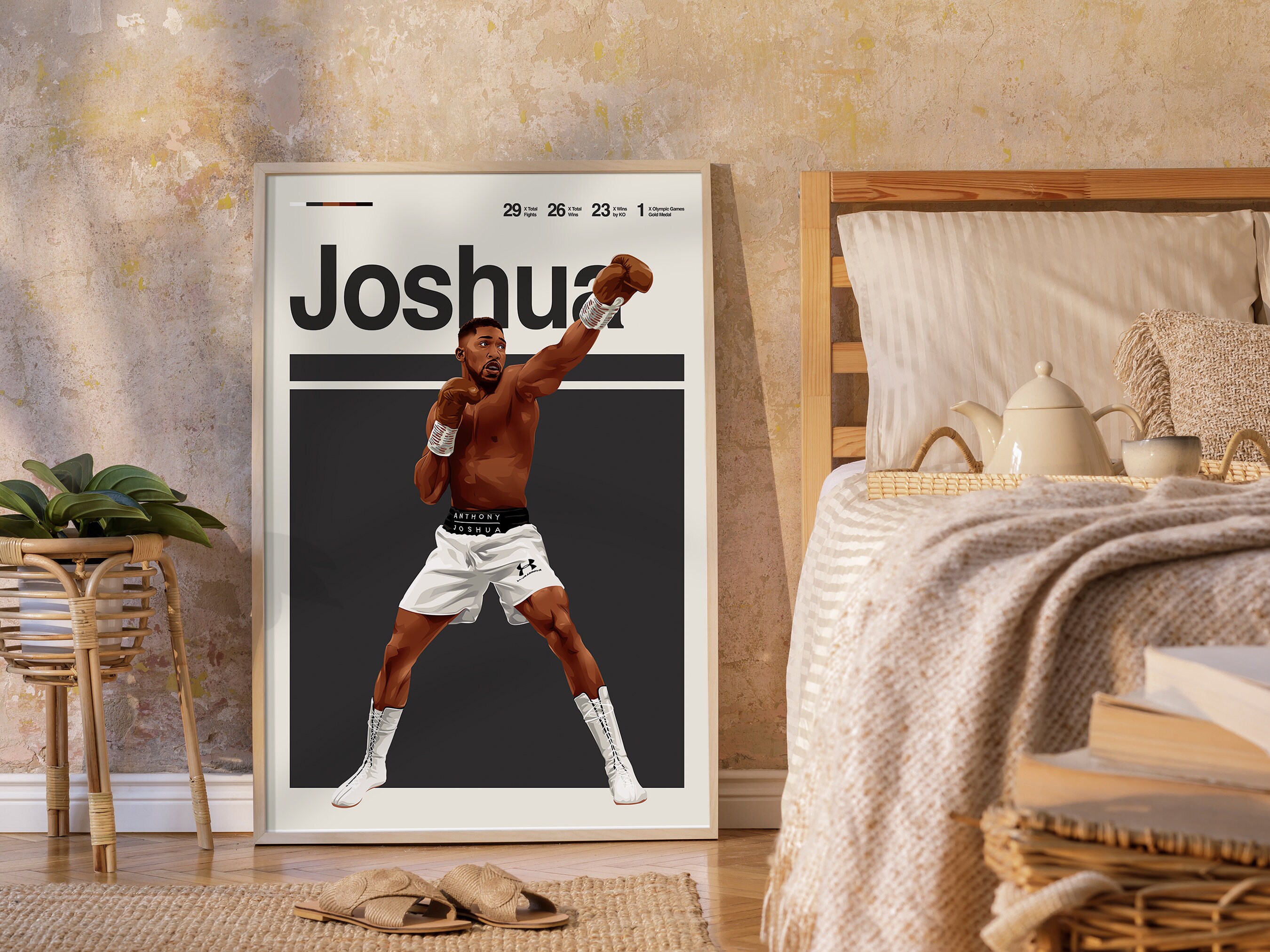 Anthony Joshua Poster, Boxing Poster, Modern Boxing Print, Minimalist ...