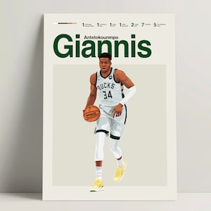 Giannis Antetokounmpo Poster Basketball Poster NBA Basketball Print ...