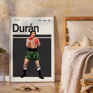Roberto Duran Poster, Boxing Poster, Modern Boxing Print, Minimalist Boxing Wall Art for Office ...