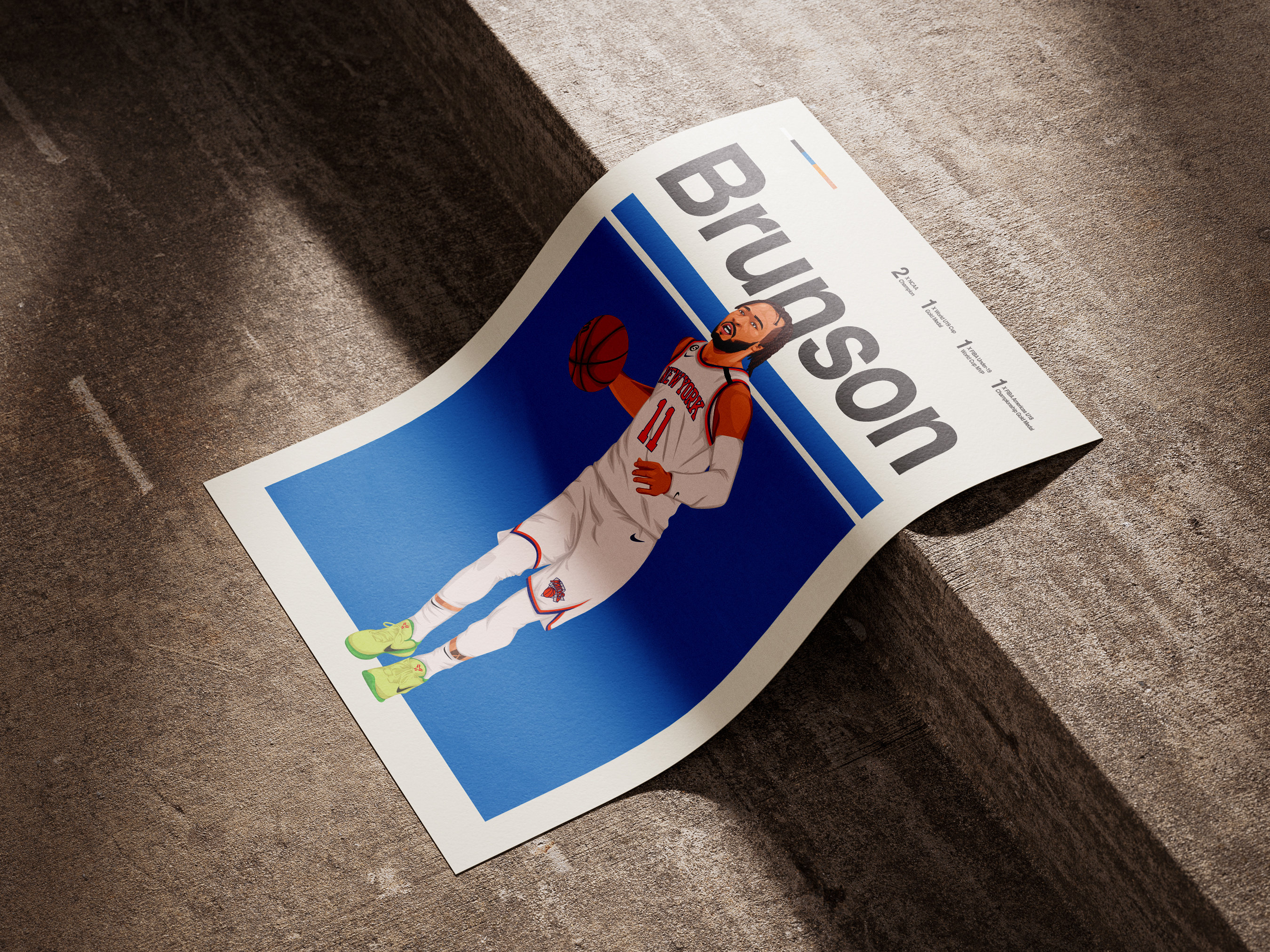 Jalen Brunson Poster, Basketball Poster, NBA Basketball Print ...