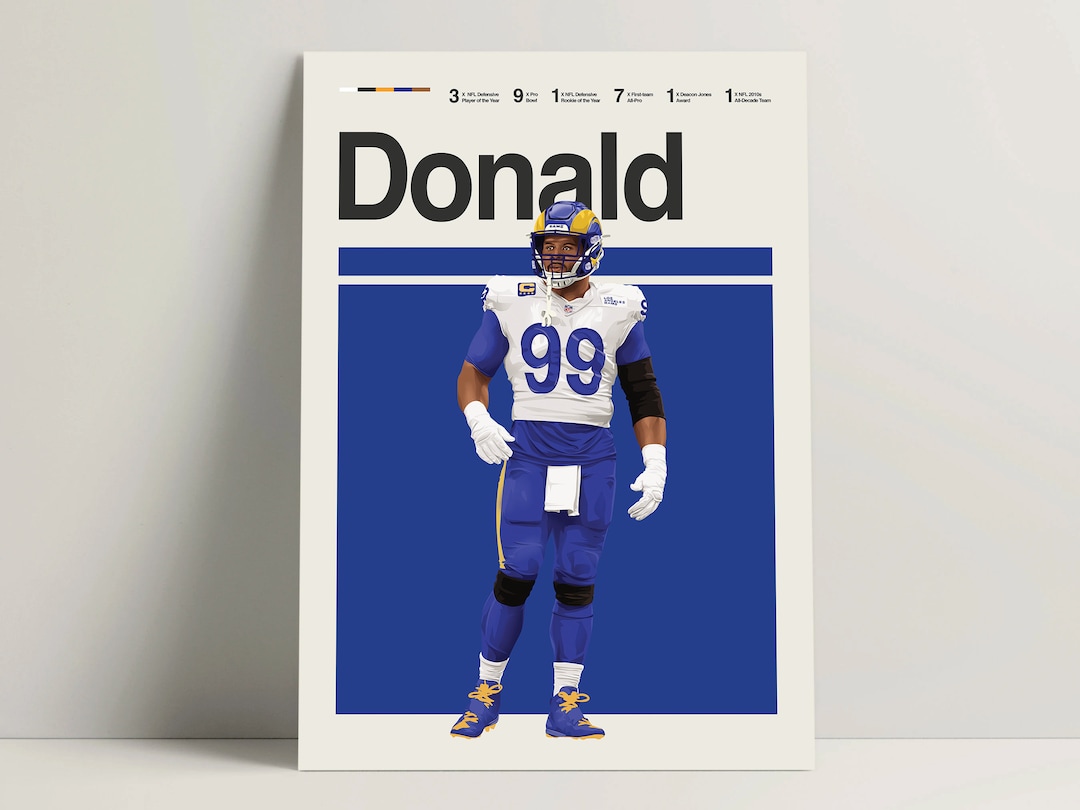 Aaron Donald Poster, Football Poster, American Football Print ...