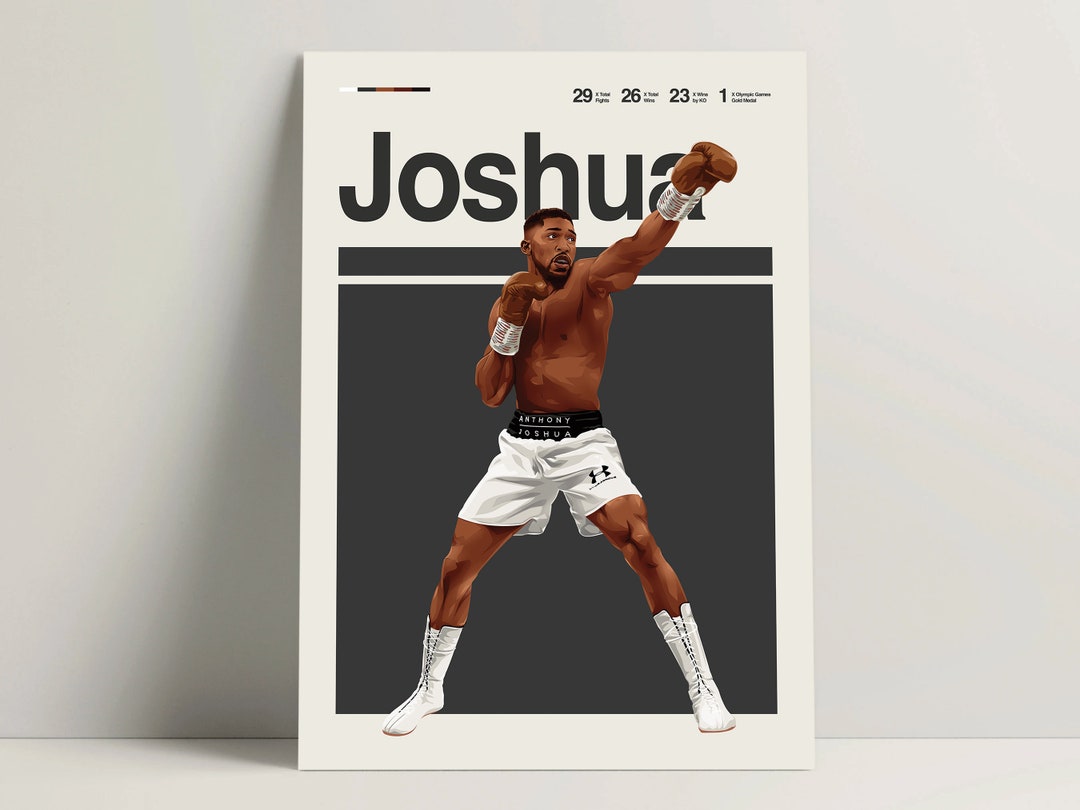 Anthony Joshua Poster, Boxing Poster, Modern Boxing Print, Minimalist ...