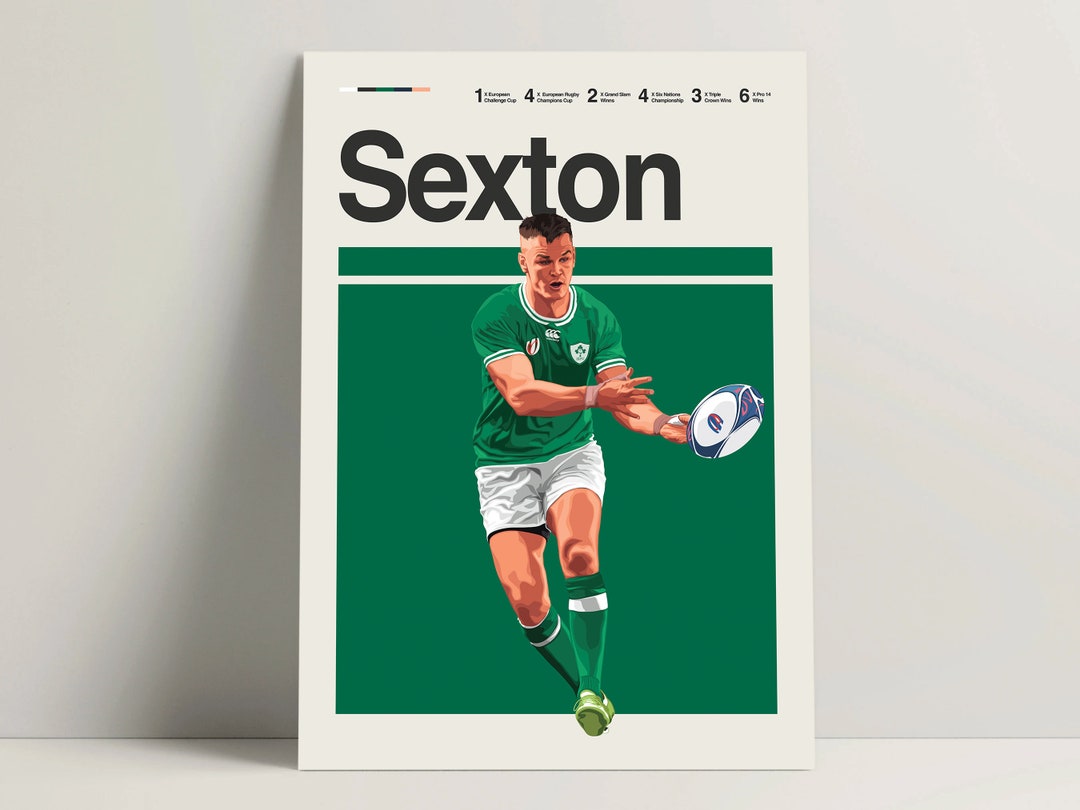 Johnny Sexton Poster, Rugby Poster, Modern Irish Rugby Print ...