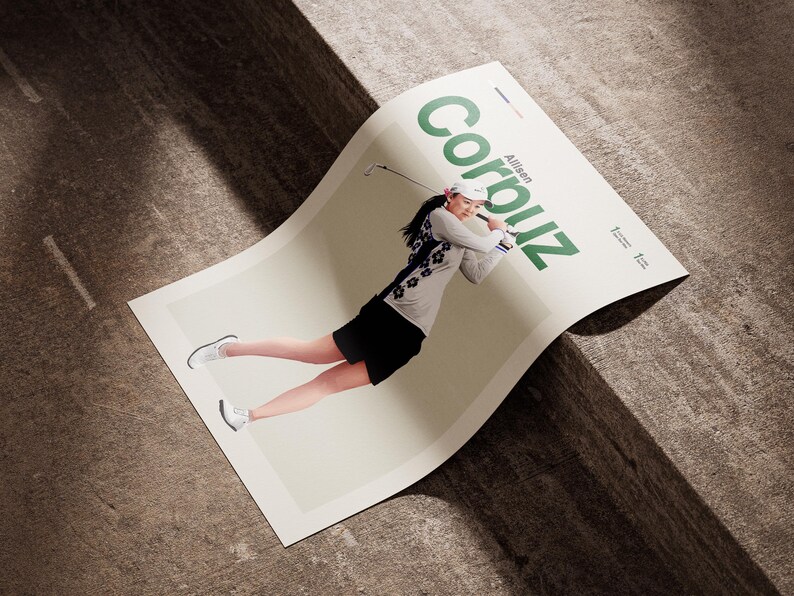Allisen Corpuz Poster, Golf Poster, Modern Golf Print, Minimalist Golf ...