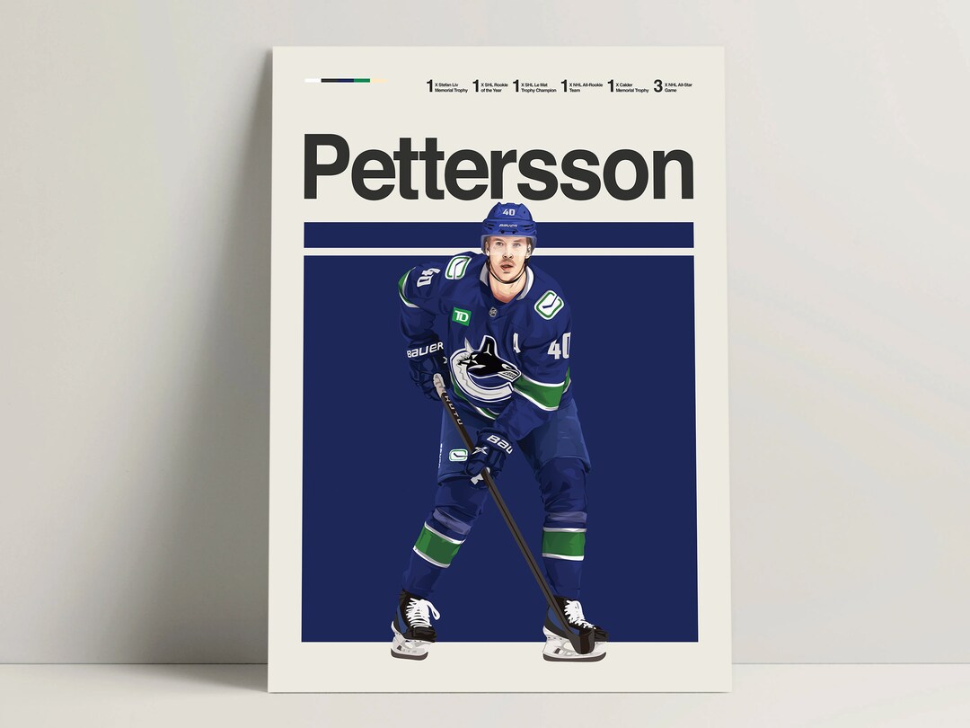 Elias Pettersson Poster, Hockey Poster, Modern Hockey Print Minimalist NHL Hockey Wall Art for ...