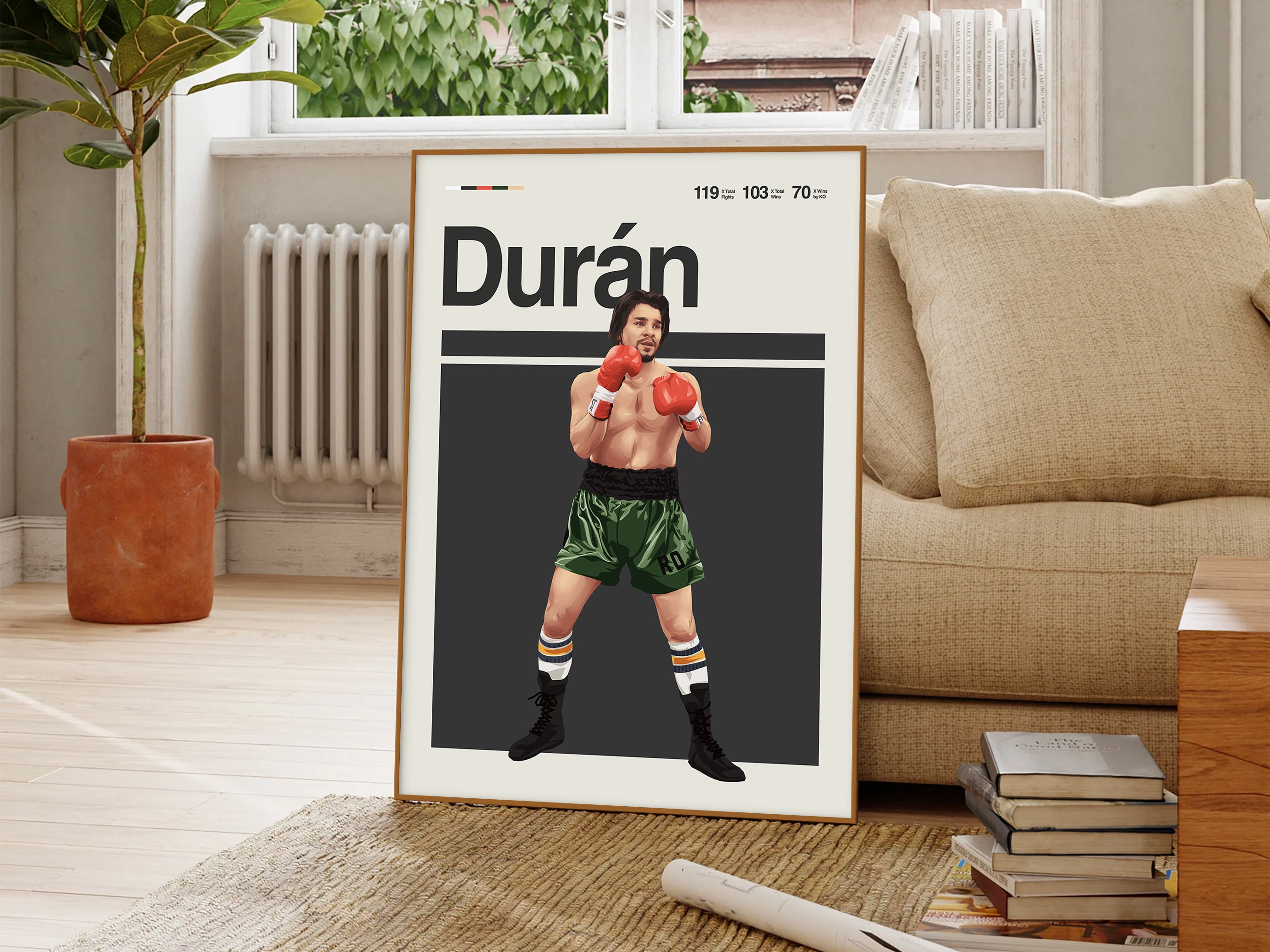 Roberto Duran Poster, Boxing Poster, Modern Boxing Print, Minimalist Boxing Wall Art for Office ...