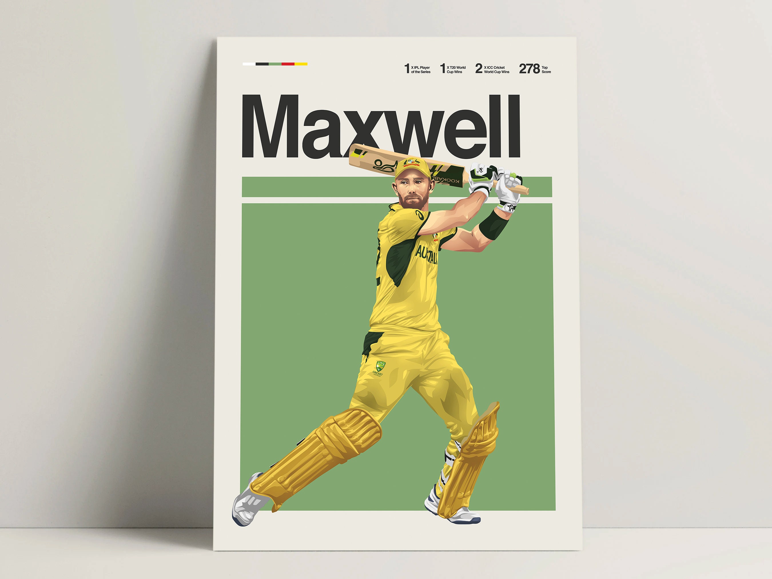 Glenn Maxwell Poster, Cricket Poster, Australia Cricket Team Wall Art ...
