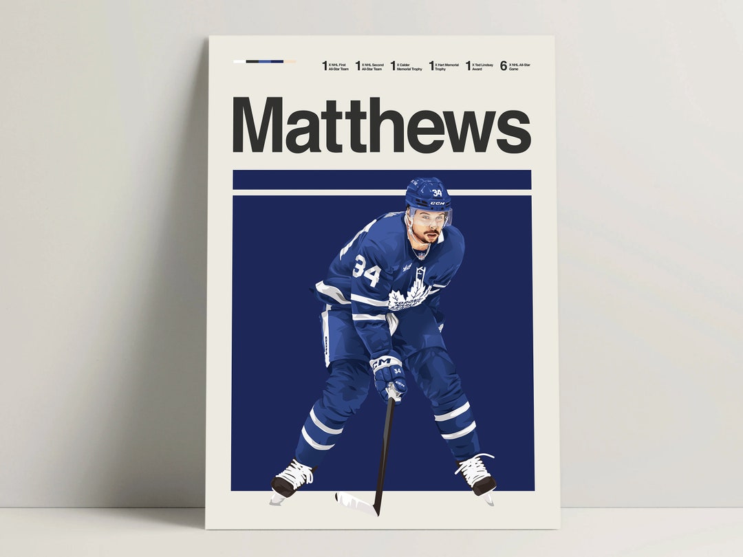 Auston Matthews Poster, Hockey Poster, Modern Hockey Print, Minimalist ...