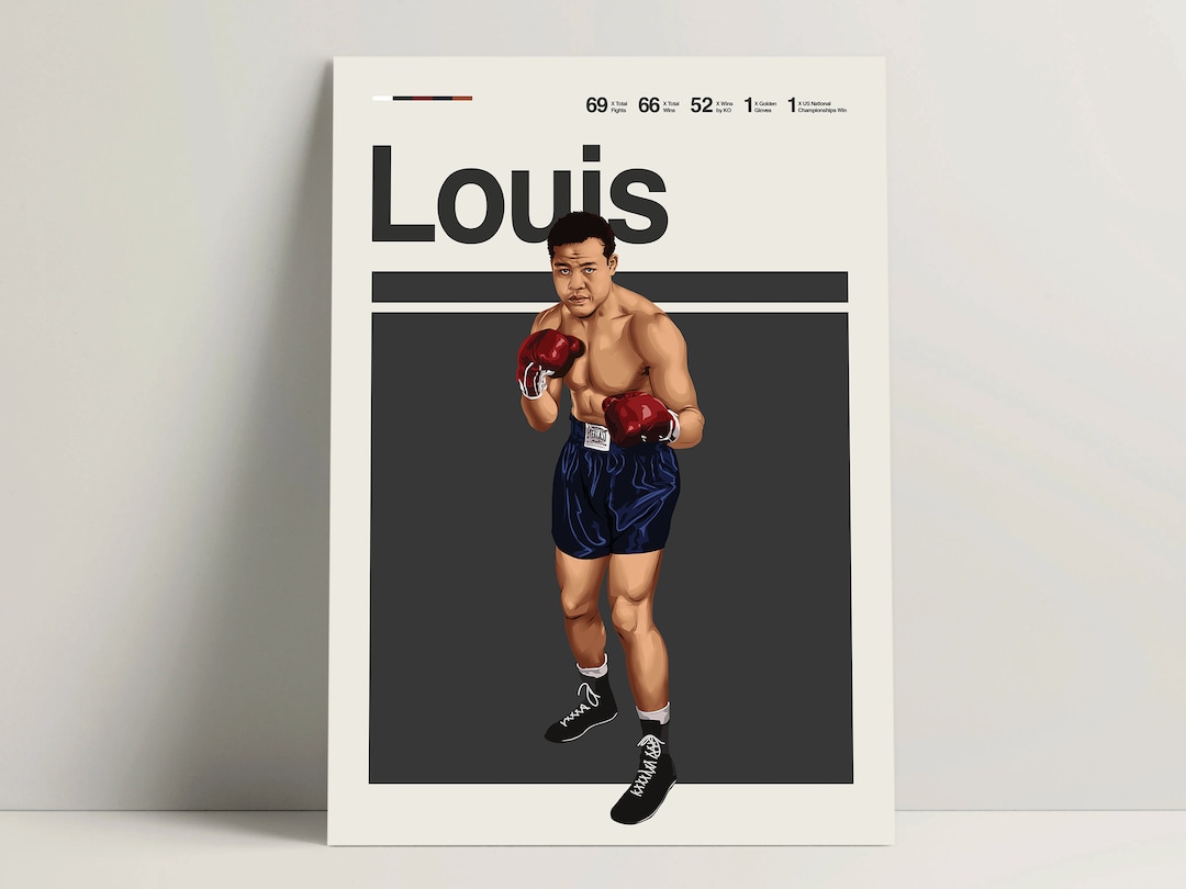 Joe Louis Poster, Boxing Poster, Modern Boxing Print, Minimalist Boxing ...