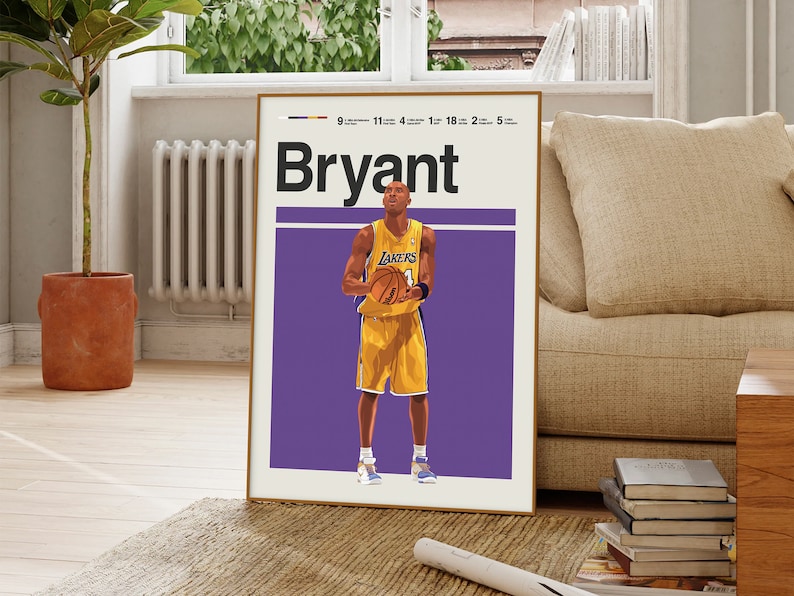 Kobe Bryant Poster, Basketball Poster, NBA Basketball Print, Basketball ...