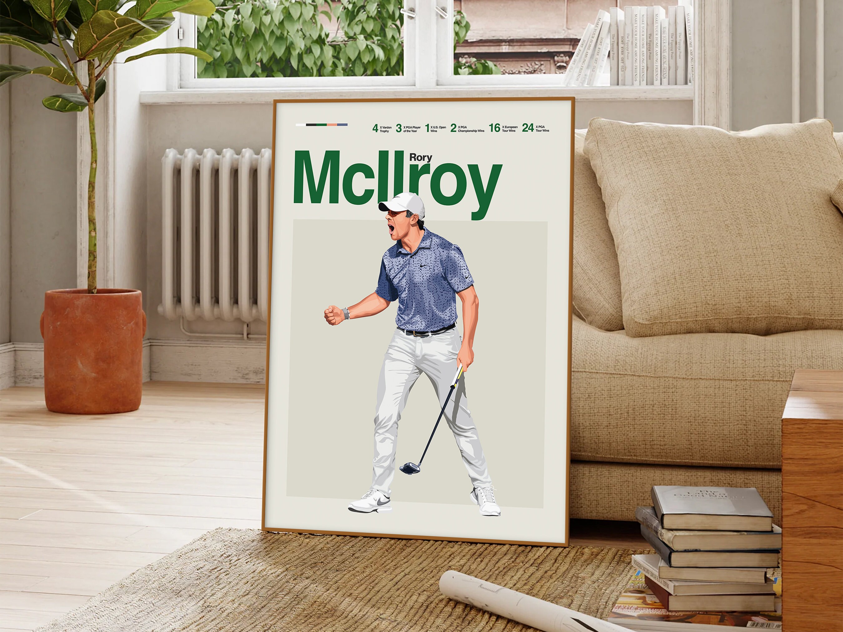 Rory Mcilroy Poster, Golf Poster, Modern Golf Print, Minimalist Golf ...