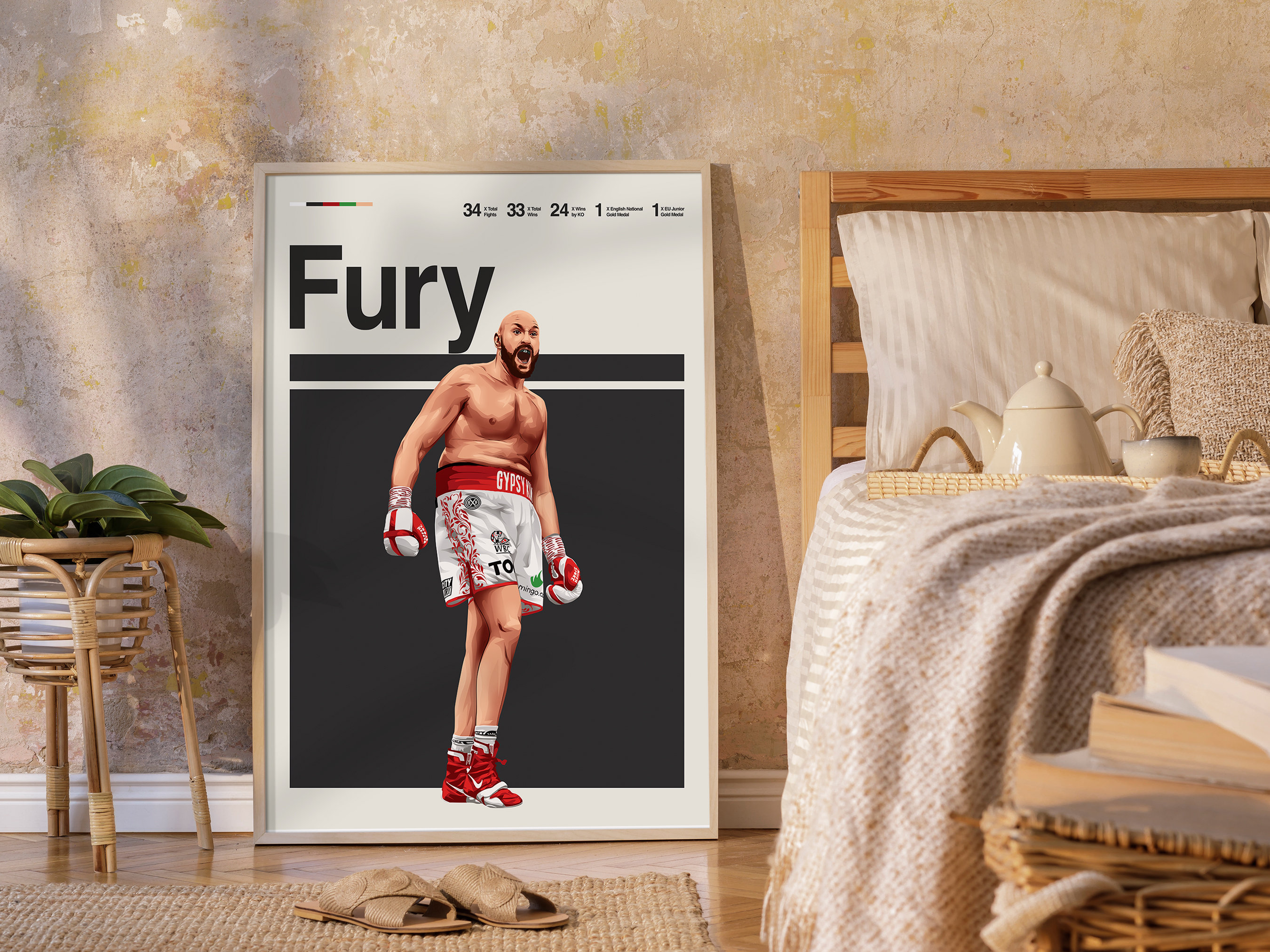 Tyson Fury Poster, Boxing Poster, Modern Boxing Print, Minimalist ...