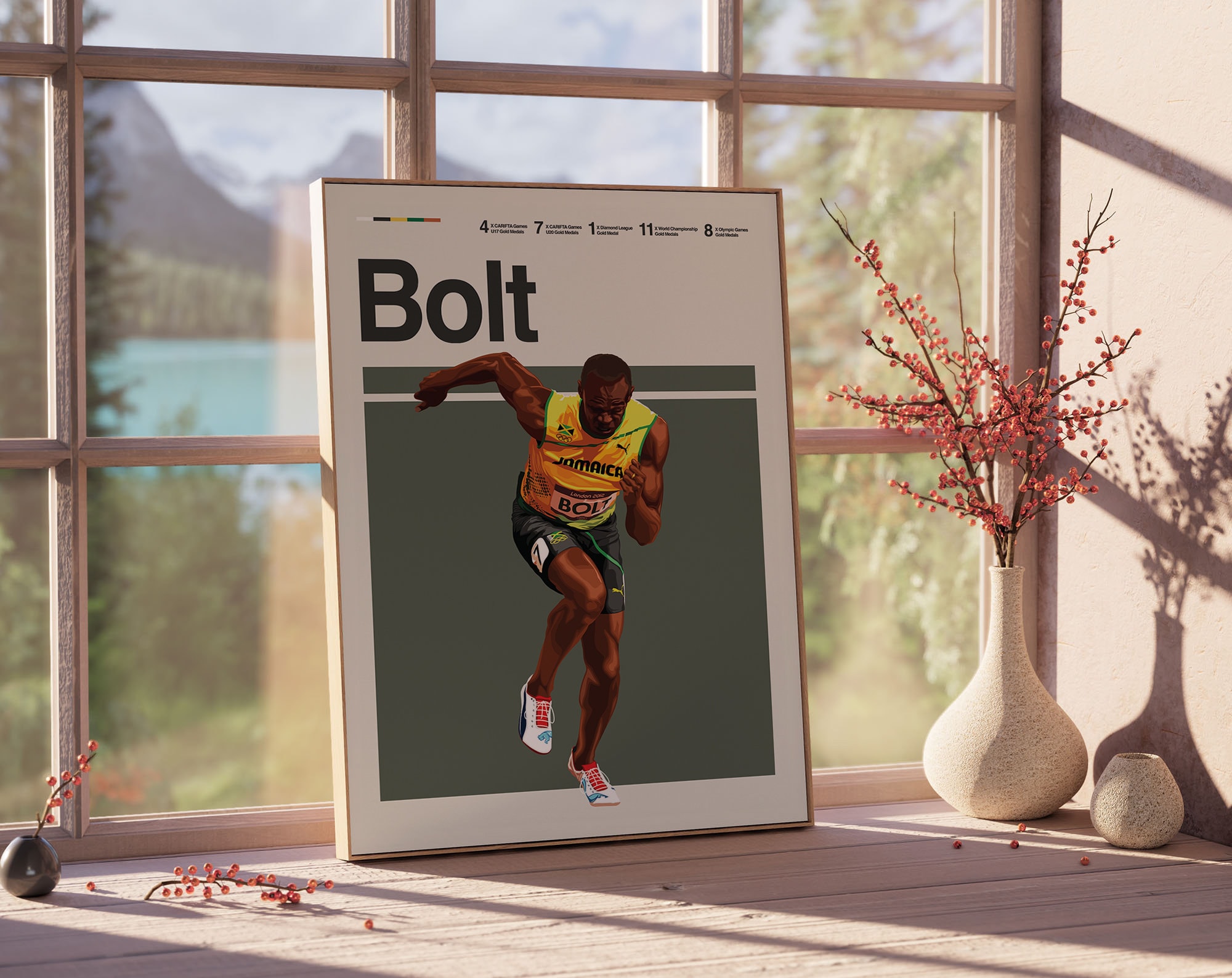 Usain Bolt Poster, Running Poster, Modern Running Print, Minimalist ...
