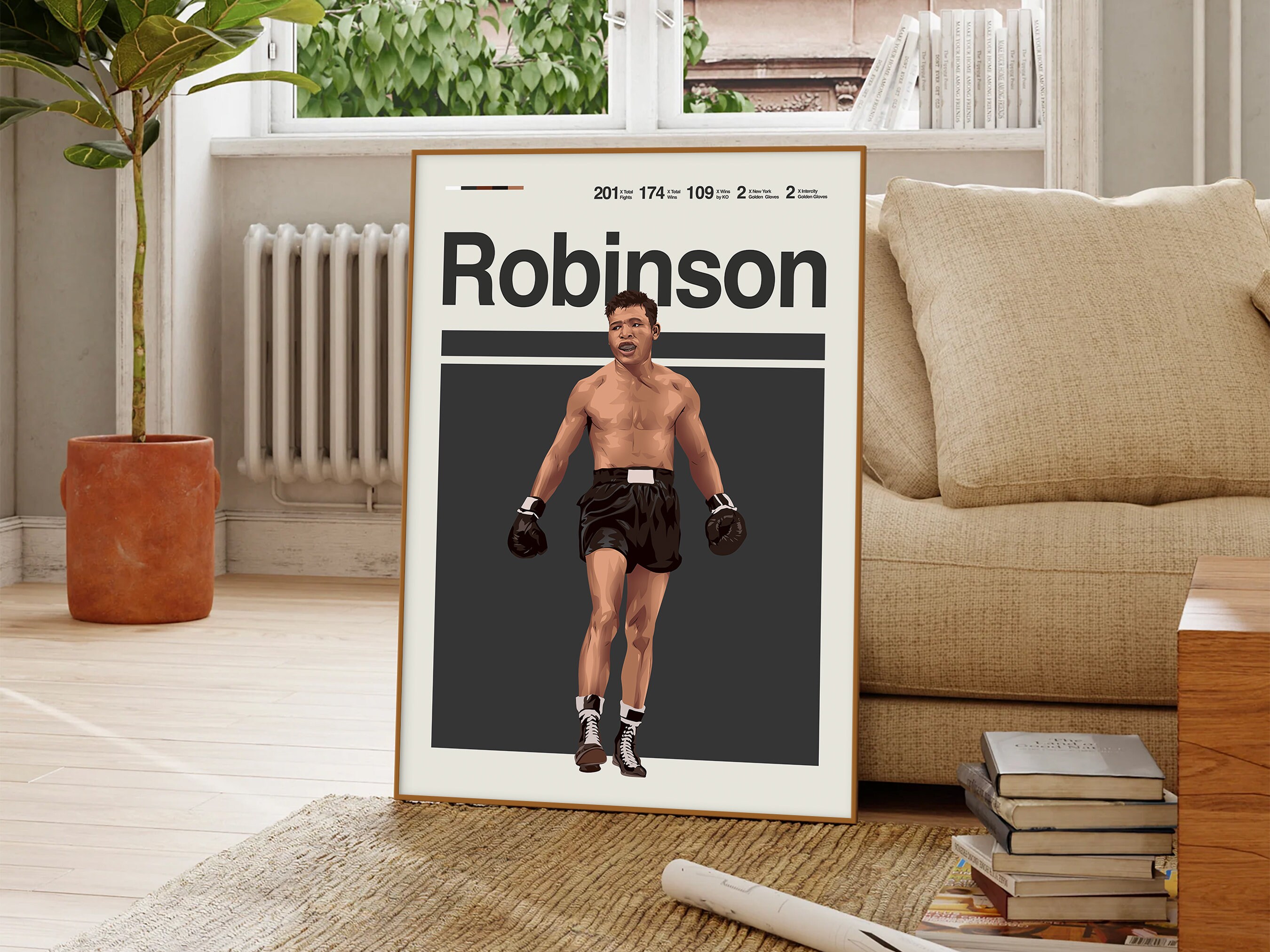 Sugar Ray Robinson Poster, Boxing Poster, Modern Boxing Print ...
