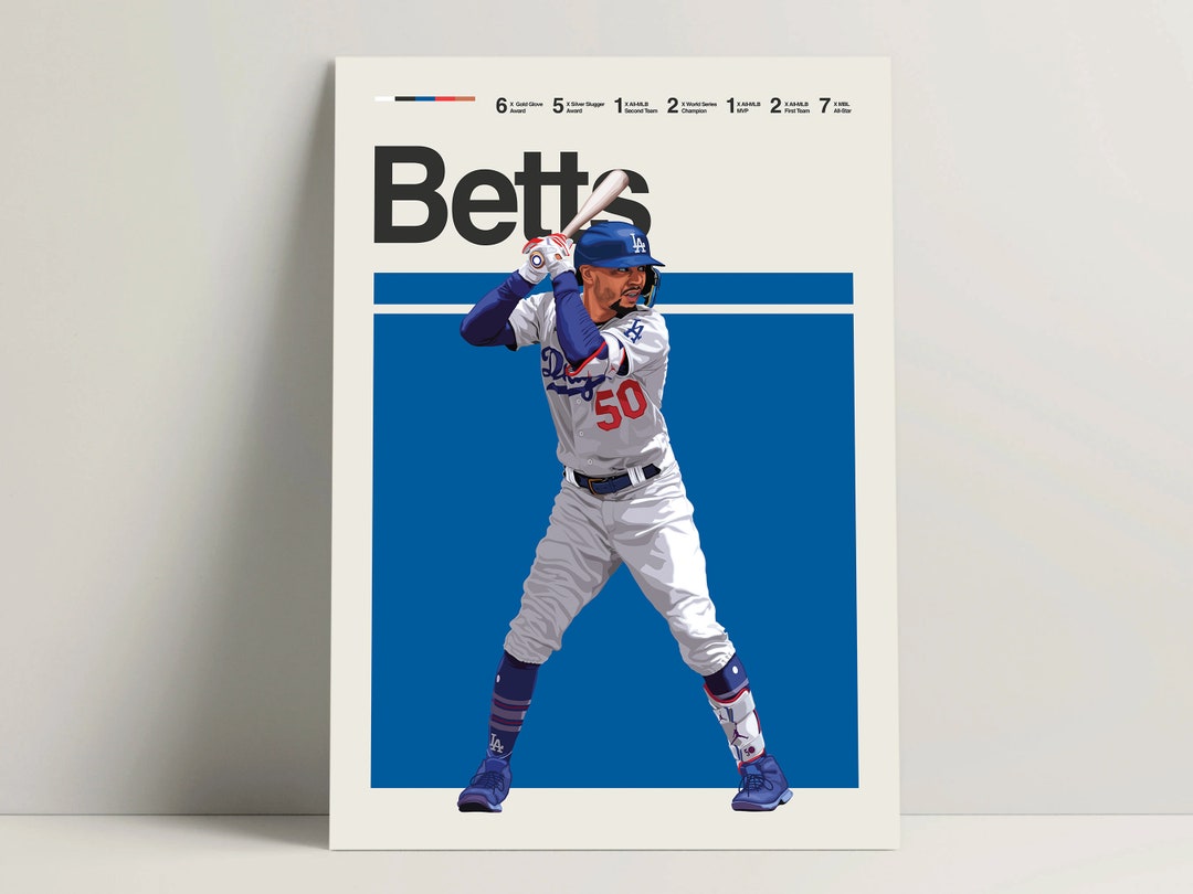 Mookie Betts Poster, Baseball Poster, MBL Baseball Print, Baseball Wall ...
