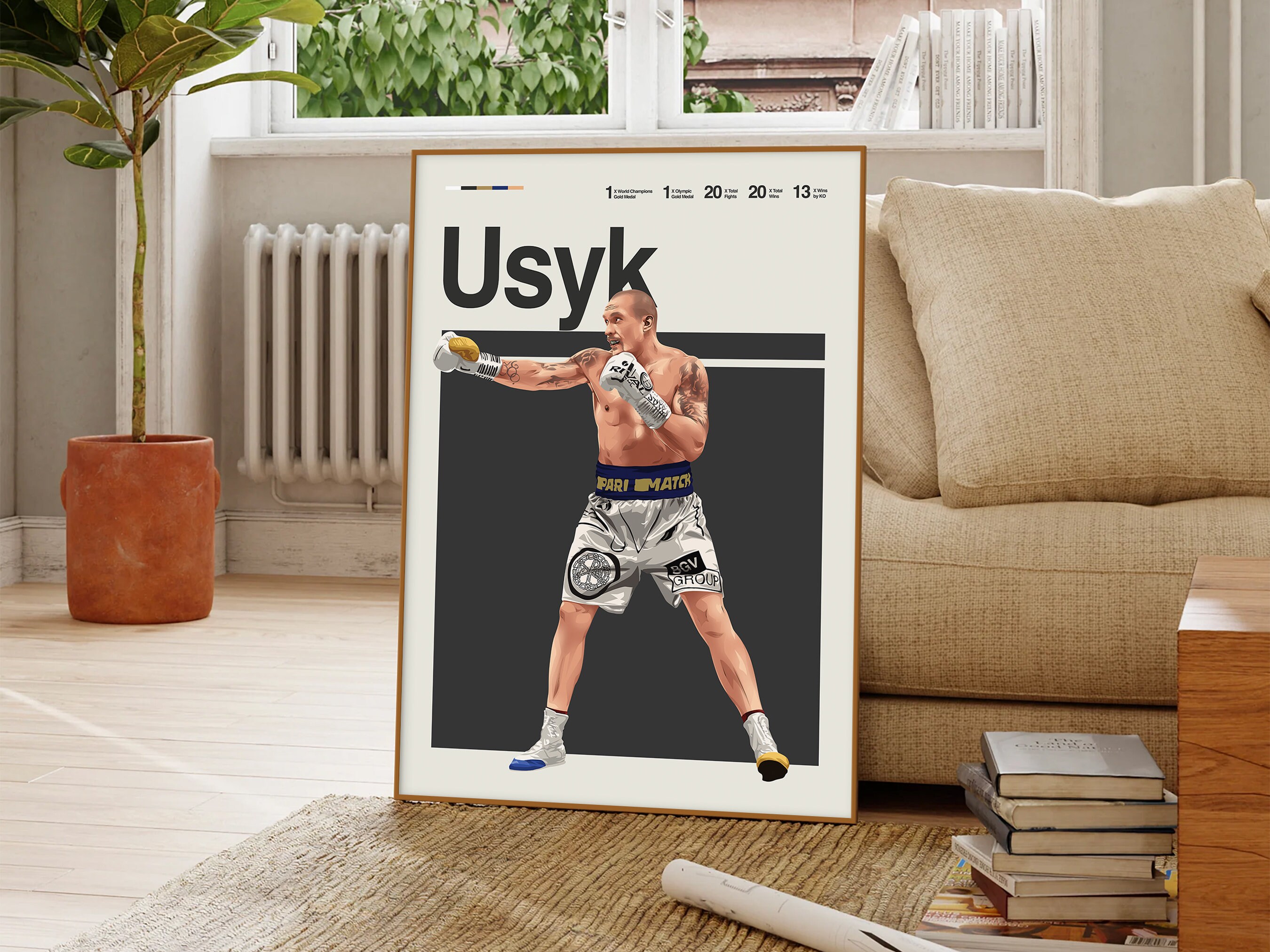 Oleksandr Usyk Poster, Boxing Poster, Modern Boxing Print, Minimalist ...