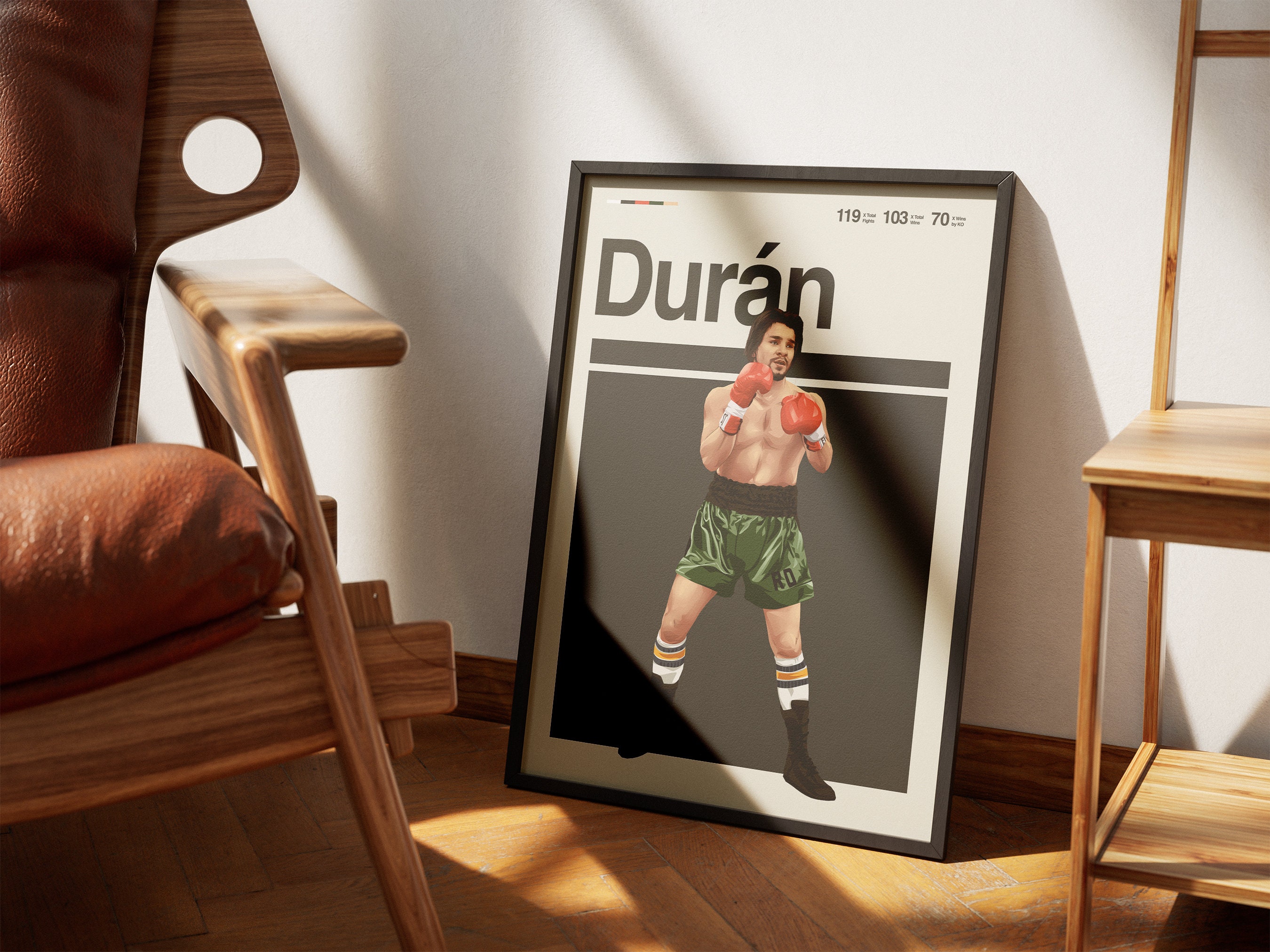 Roberto Duran Poster, Boxing Poster, Modern Boxing Print, Minimalist ...