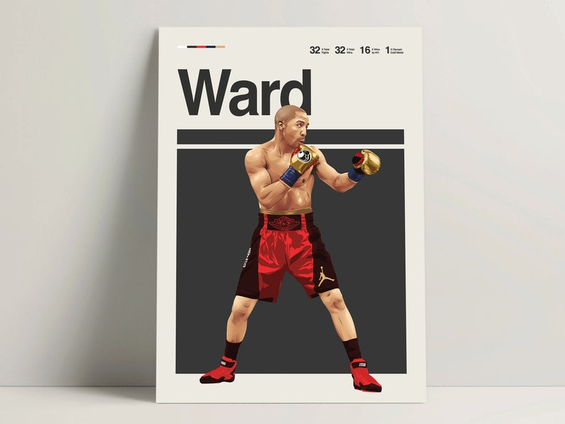 Andre Ward Poster, Boxing Poster, Modern Boxing Print, Minimalist ...