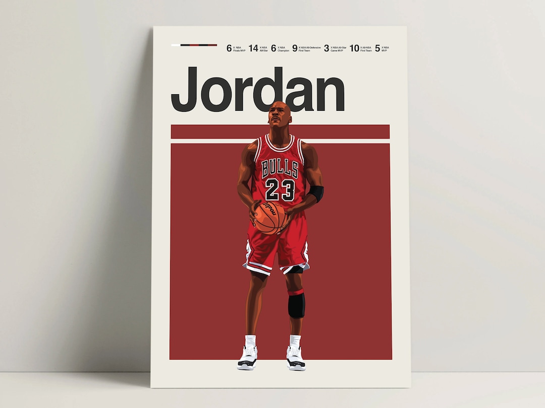 Michael Jordan Poster, Basketball Poster, NBA Basketball Print ...