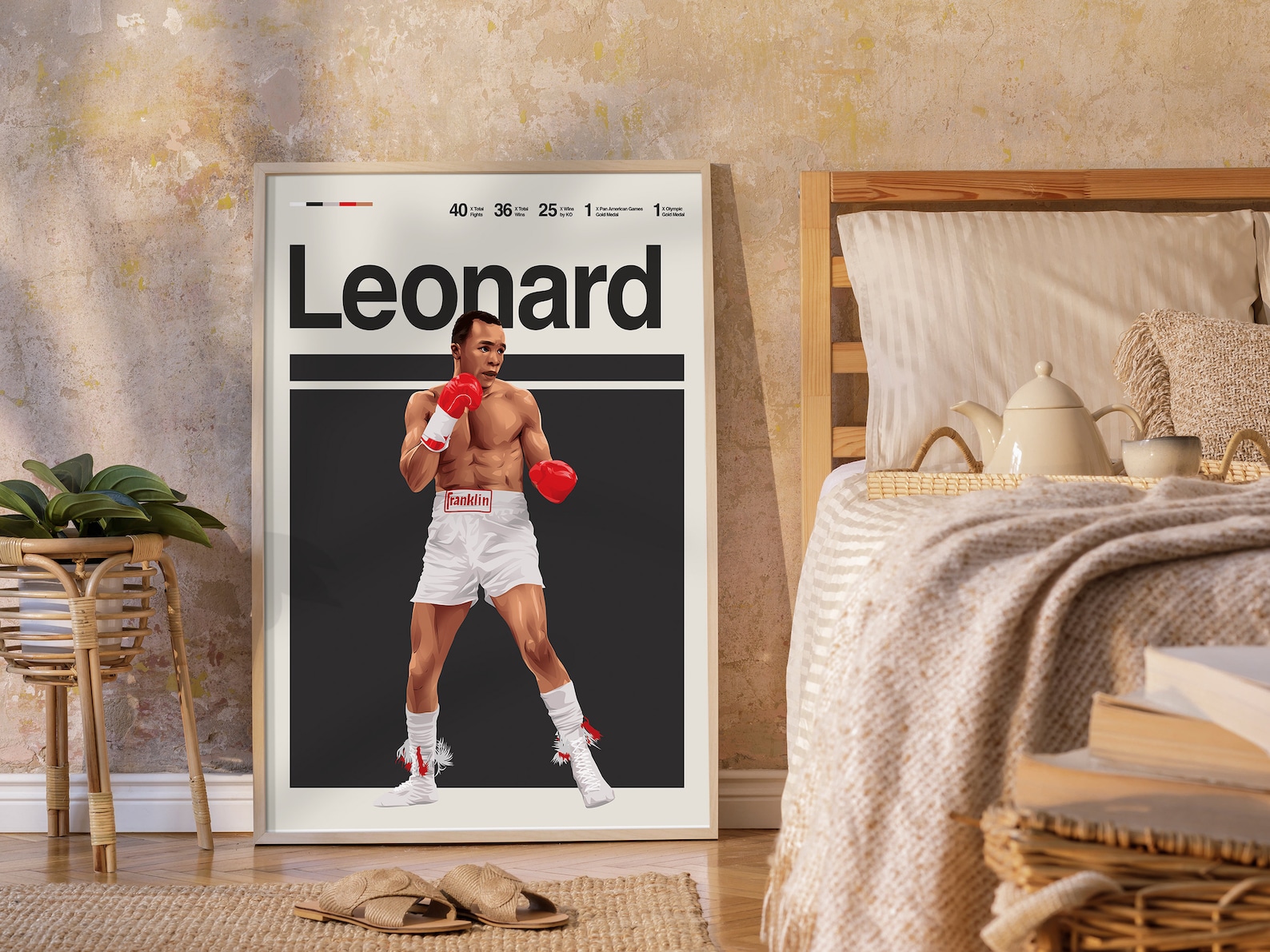 Sugar Ray Leonard Poster, Boxing Poster, Modern Boxing Print ...