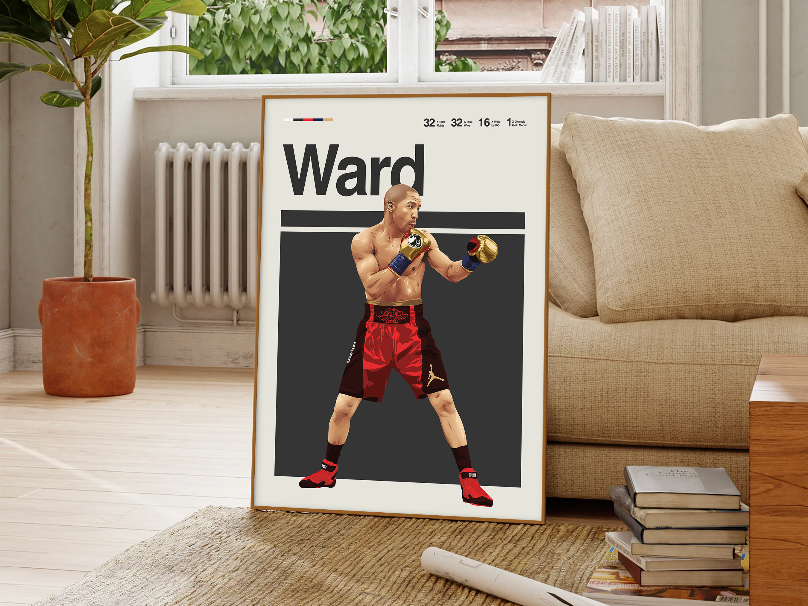 Andre Ward Poster, Boxing Poster, Modern Boxing Print, Minimalist ...